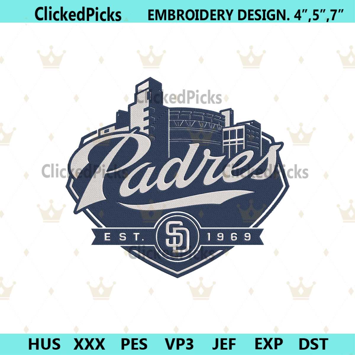Padres MLB Team Logo Machine Embroidery, Padres Logo Embroid | Inspire ...