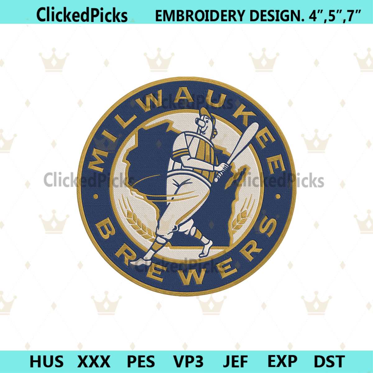 Milwaukee Brewers Baseball Logo Embroidery File, Milwaukee B | Inspire ...