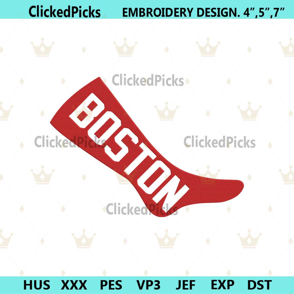 Boston Red Sox Team Sock Logo MLB Embroidery Machine Design | Inspire ...