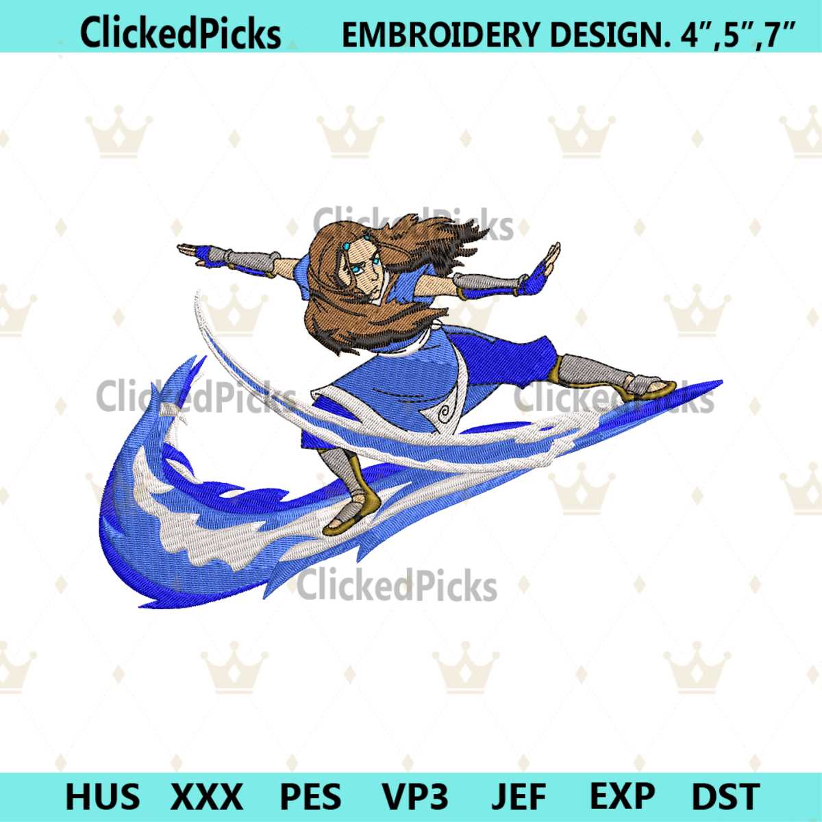 Avatar Katara Machine Embroidery Design Download, Katara Ava | Inspire ...