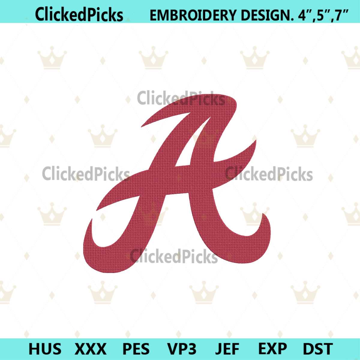Alabama Crimson Tide Wordmark Logo Machine Embroidery, Alaba | Inspire ...