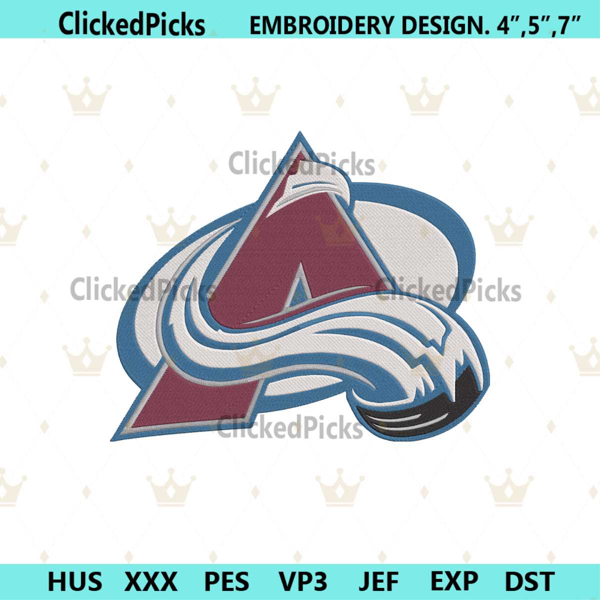 Colorado Avalanche Logo NHL Team Embroidery Design File | Inspire Uplift