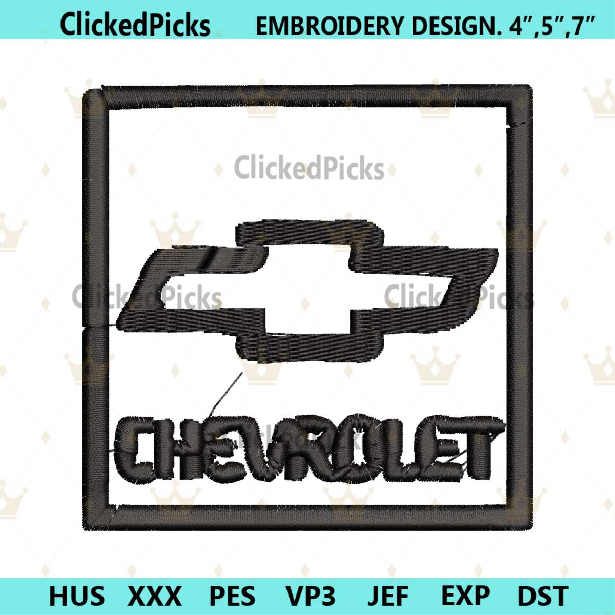 Logo Chevrolet Black Embroidery File Logo Car Embroidery Dig | Inspire ...