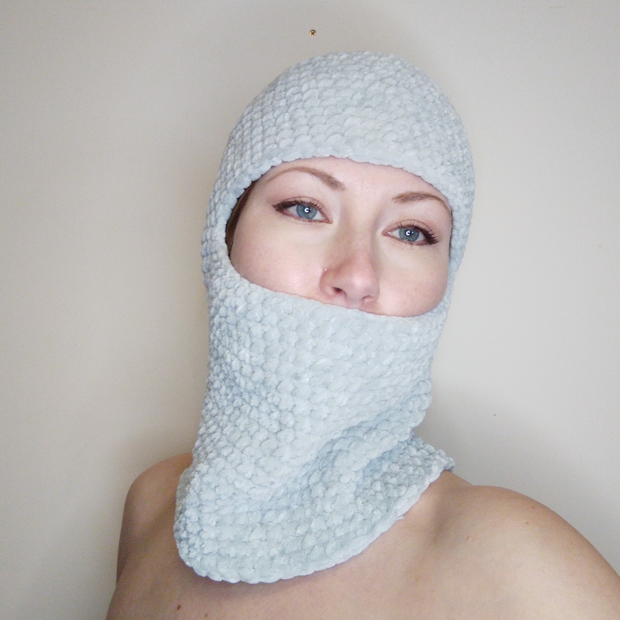 48 colors! Crochet balaclava velvet. Fluffy balaclava face m - Inspire ...