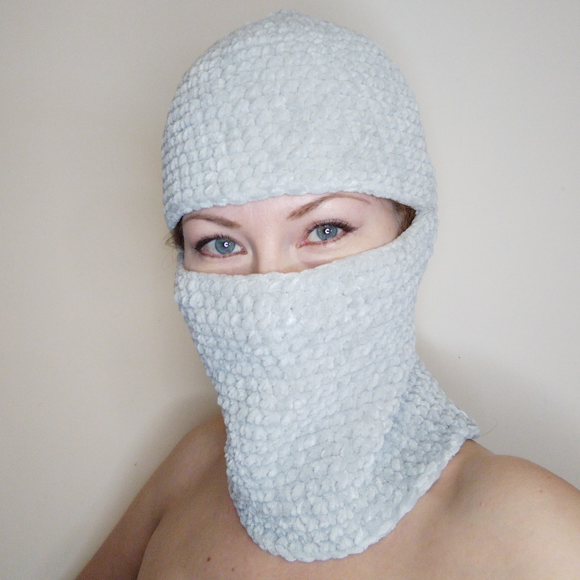 48 colors! Crochet balaclava velvet. Fluffy balaclava face m - Inspire ...