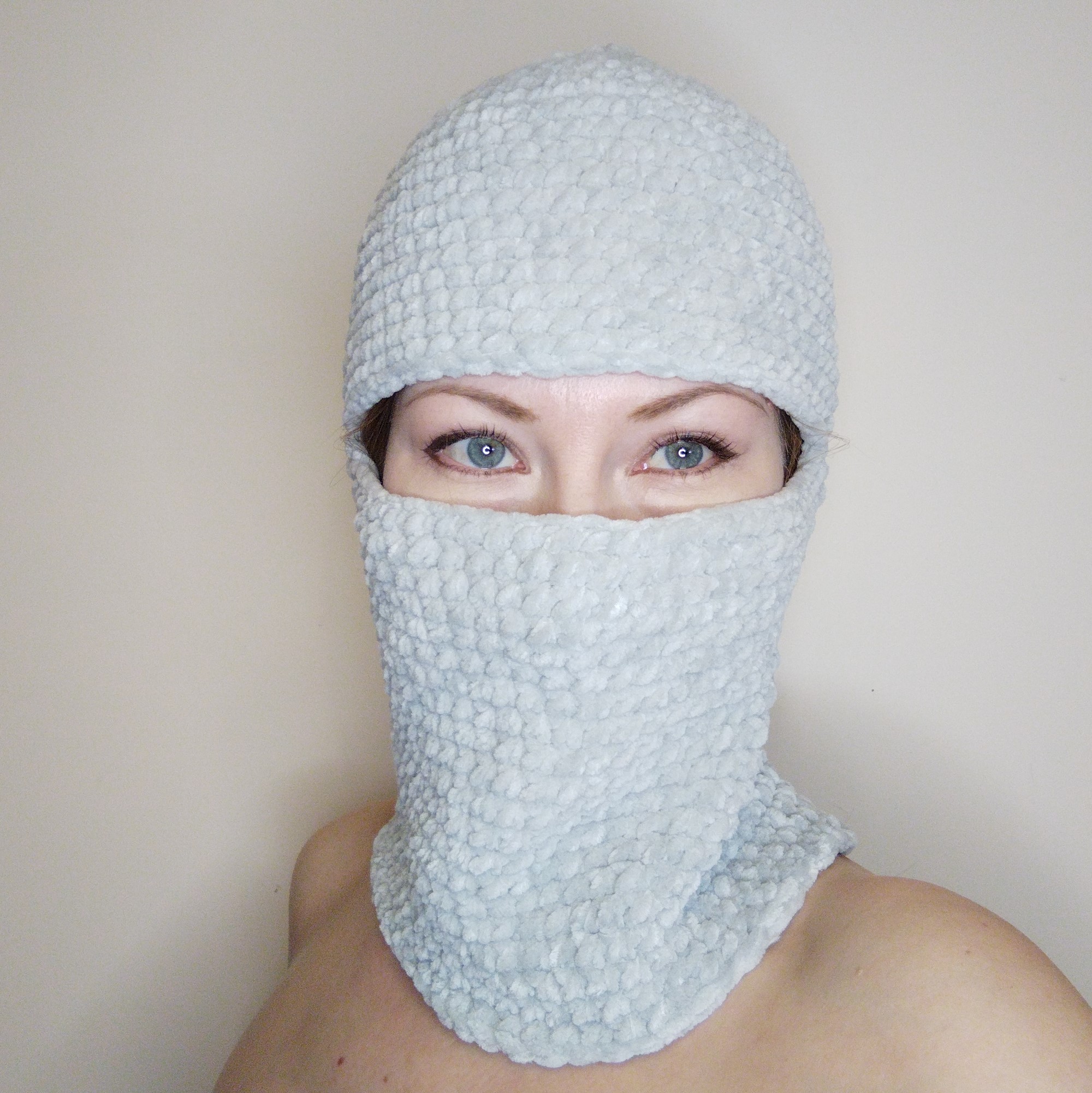 48 colors! Crochet balaclava velvet. Fluffy balaclava face m - Inspire ...
