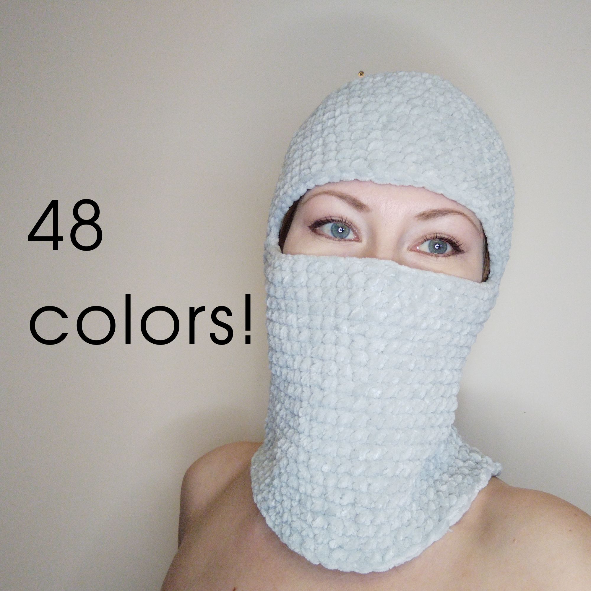 Crochet balaclava velvet Fluffy balaclava face mask | Inspire Uplift