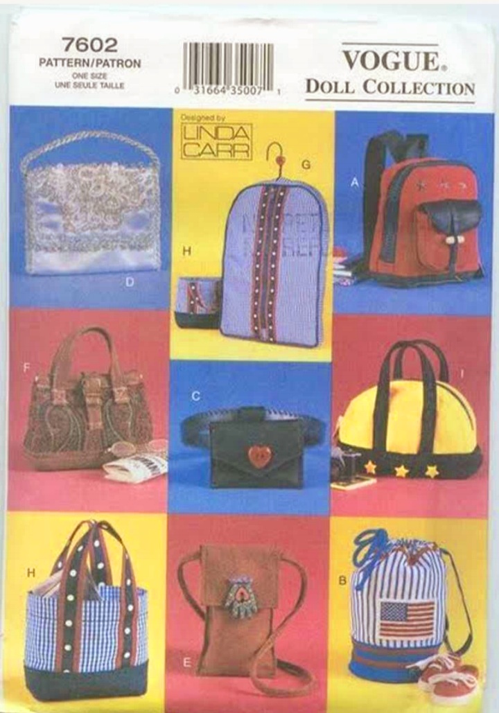 Doll 18 inch Accessories Pattern Vogue 7602 PDF | Inspire Uplift