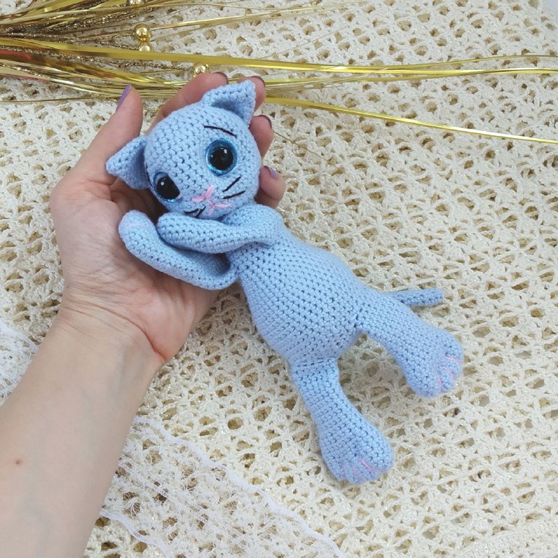 Stuffed kitten toy, cute soft toy cat for baby, little blue | Inspire ...