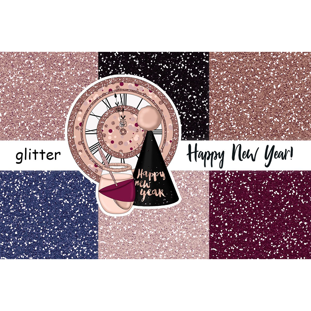 New Year Glitter Textures | Rose Gold Glitter - Inspire Uplift