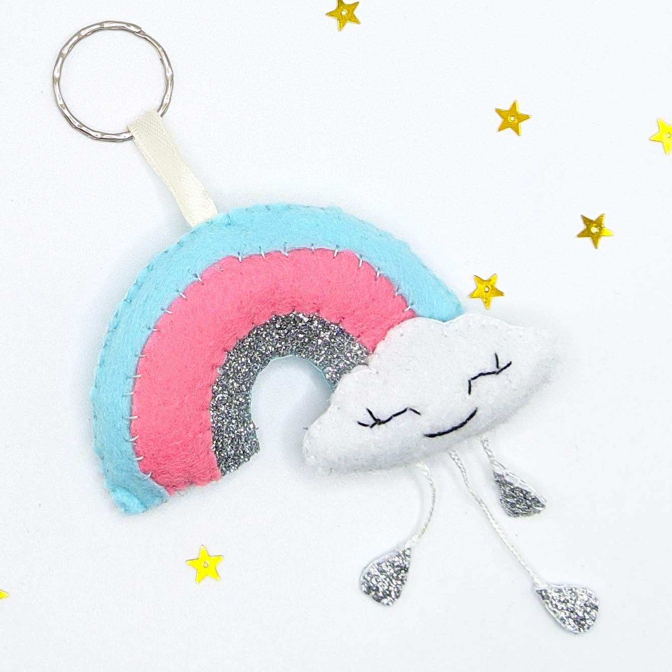 Rainbow cloud keychain, plush keyring, fabulous idea of cut - Inspire ...