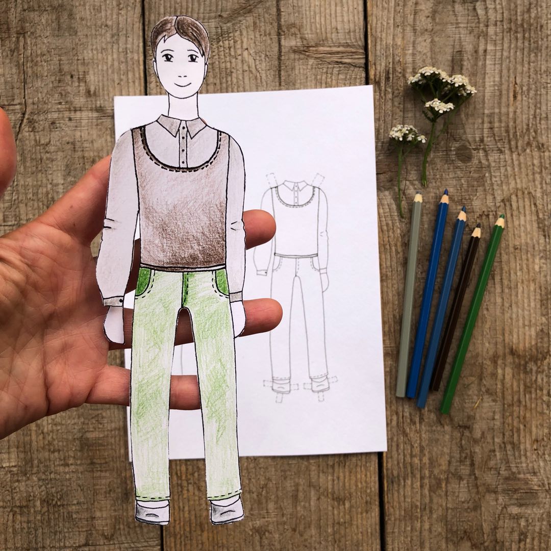 Printable Paper Doll. Sasha. Coloring Pages. Craft Kit. Birt - Inspire ...