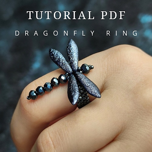 PDF tutorial beaded DragonFly ring | Jewelry DIY | Weave bea - Inspire Uplift