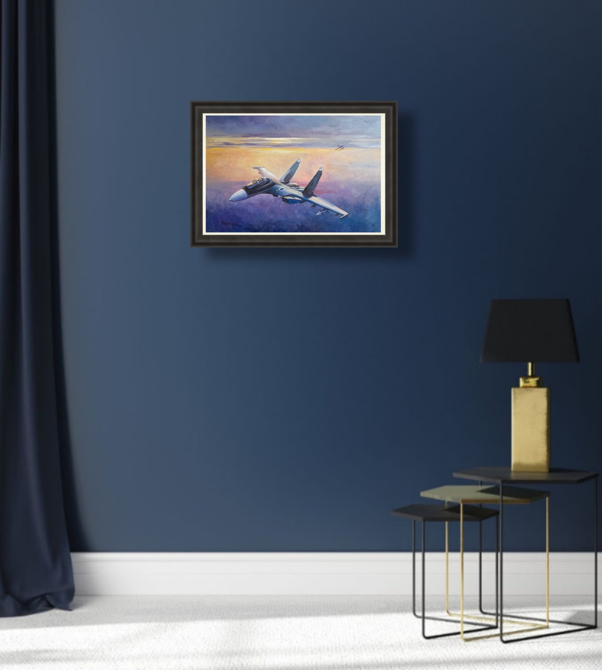 Airplane Painting Sky Original Art Skyscape Artwork 16x24" b - Inspire ...