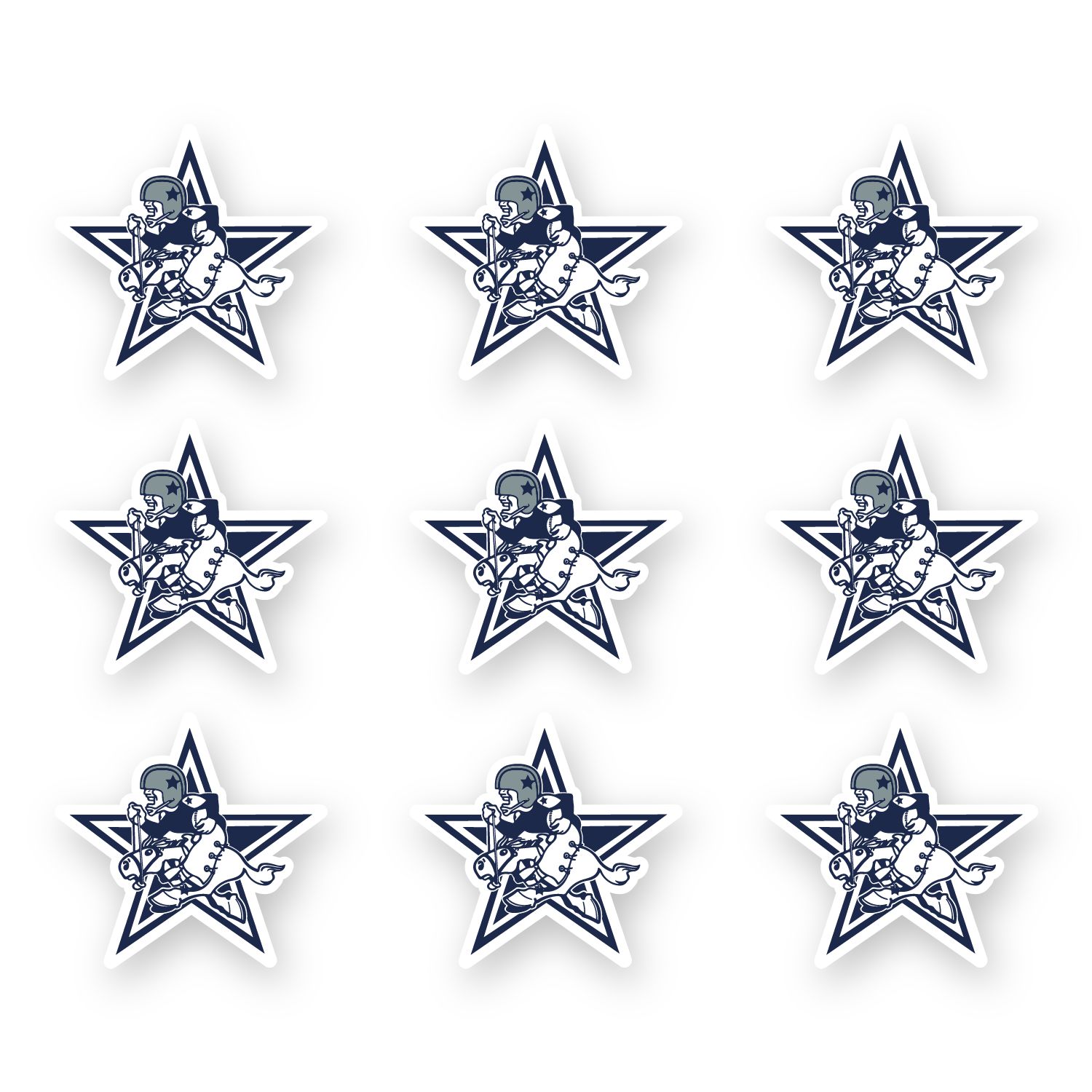 Dallas Cowboys Stickers Set of 9 by 2 inches Die Cut Vinyl D - Inspire ...