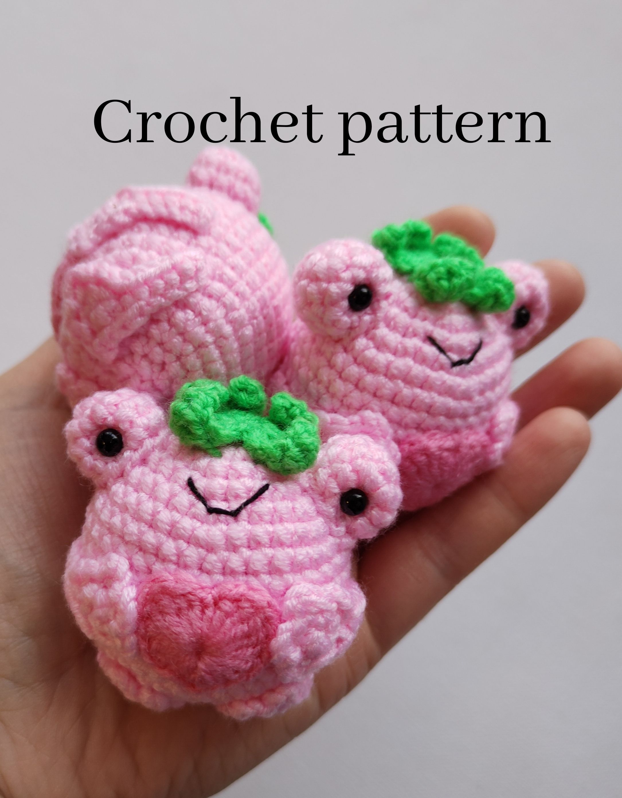 Amigurumi Frog Crochet Pattern And Instructions Pdf. Diy Crochet Green ...