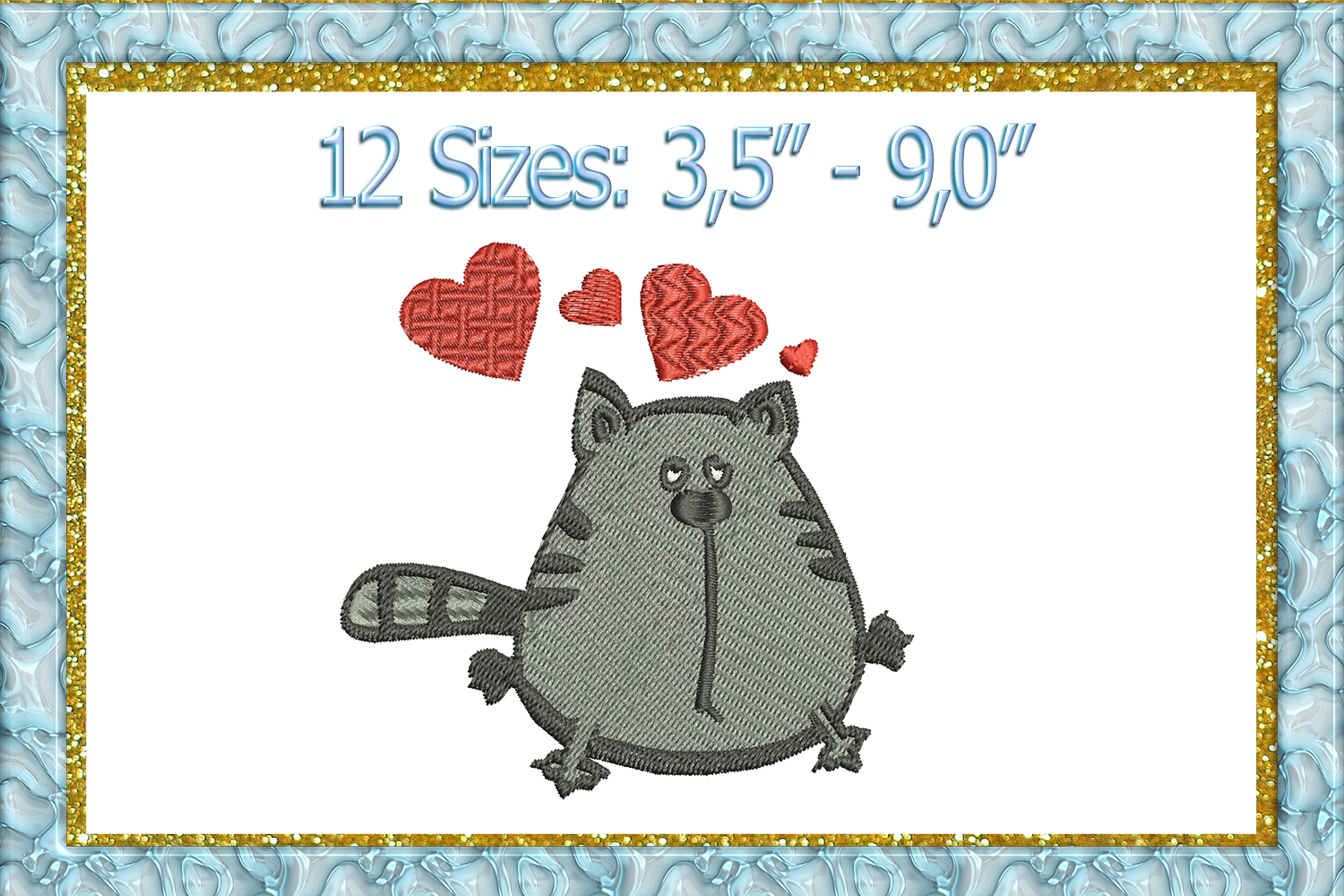 Cat in Love machine embroidery design | Inspire Uplift