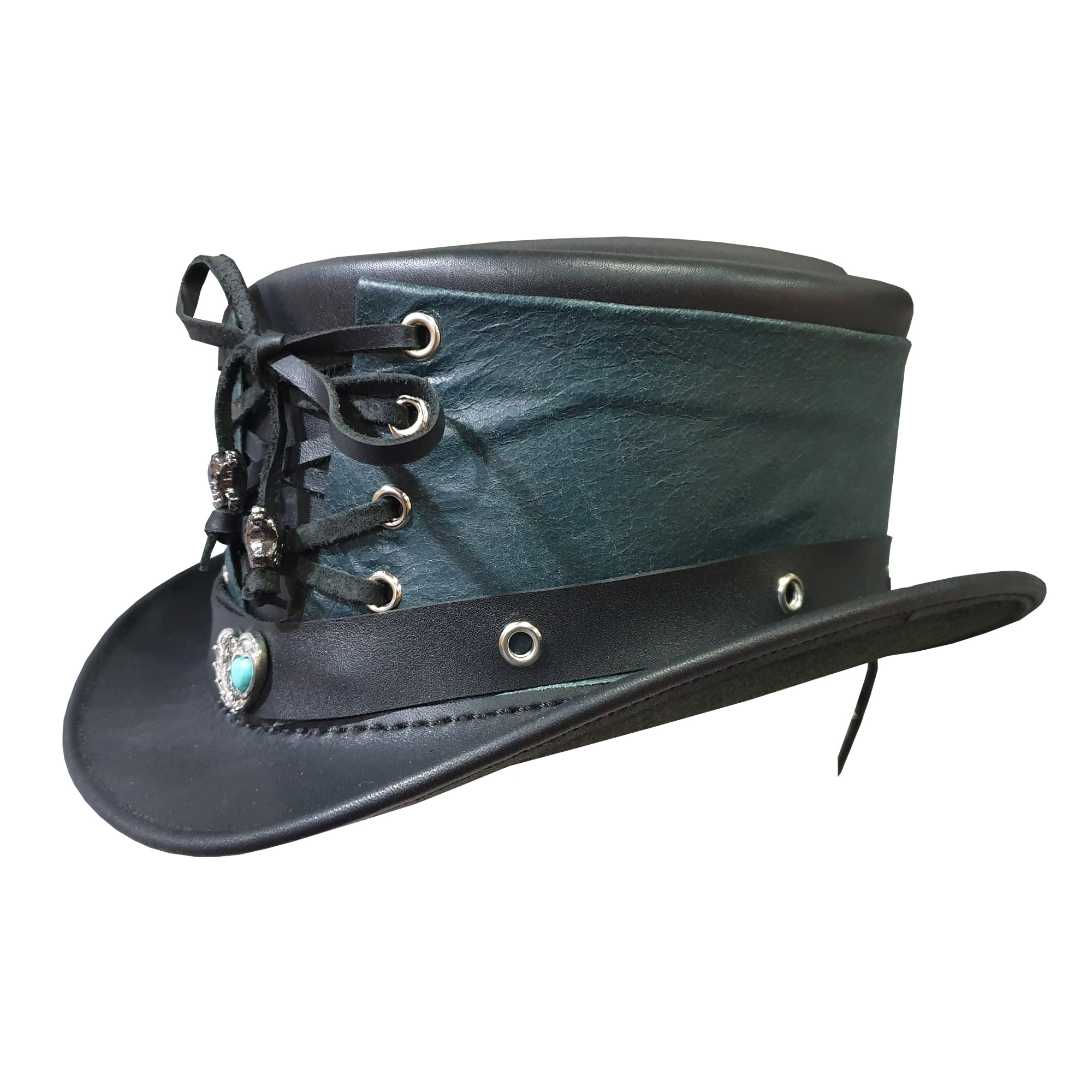 Steampunk Victorian Vested Leather Short Top Hat | Inspire Uplift