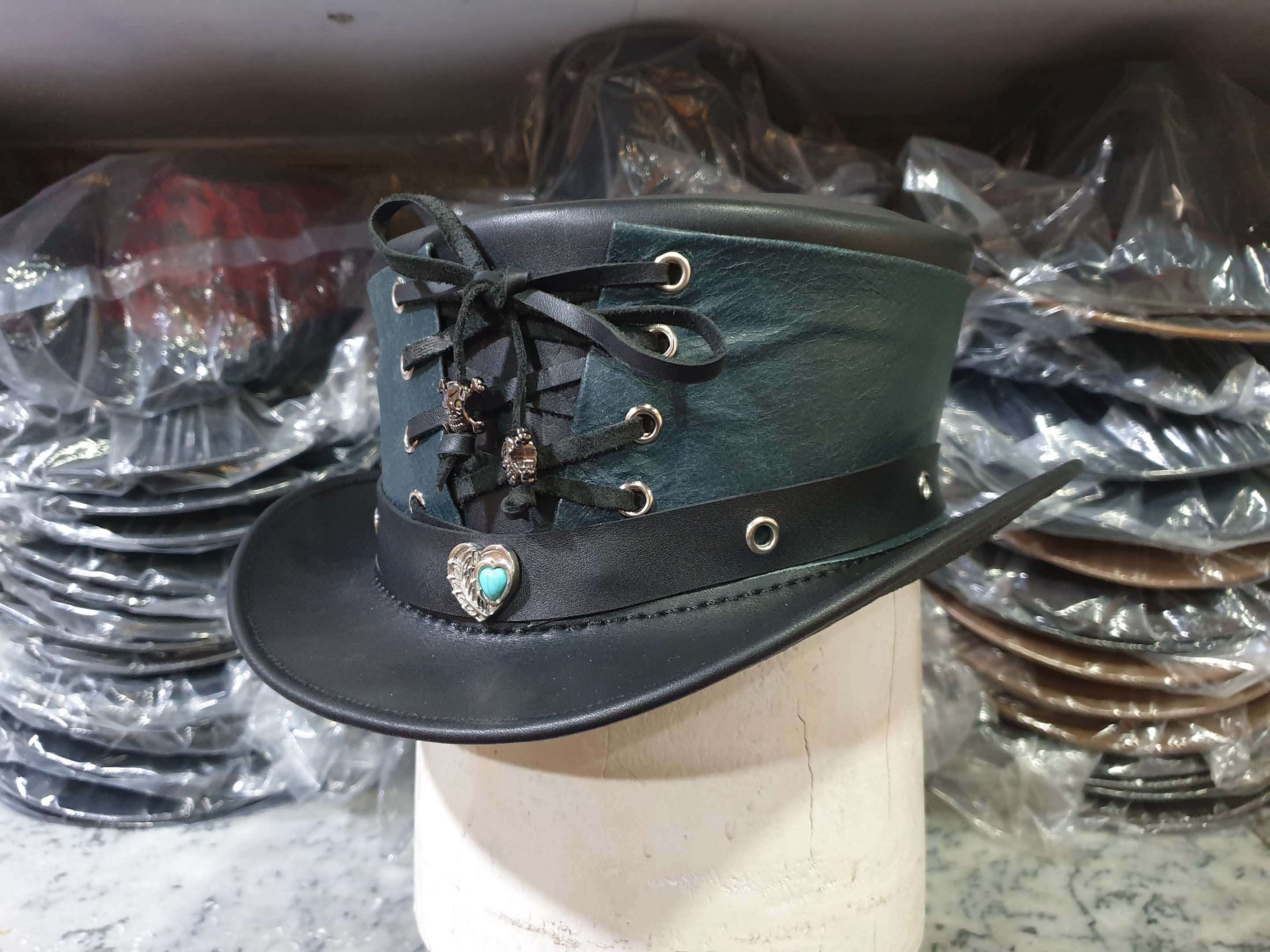 Steampunk Victorian Vested Leather Short Top Hat - Inspire Uplift