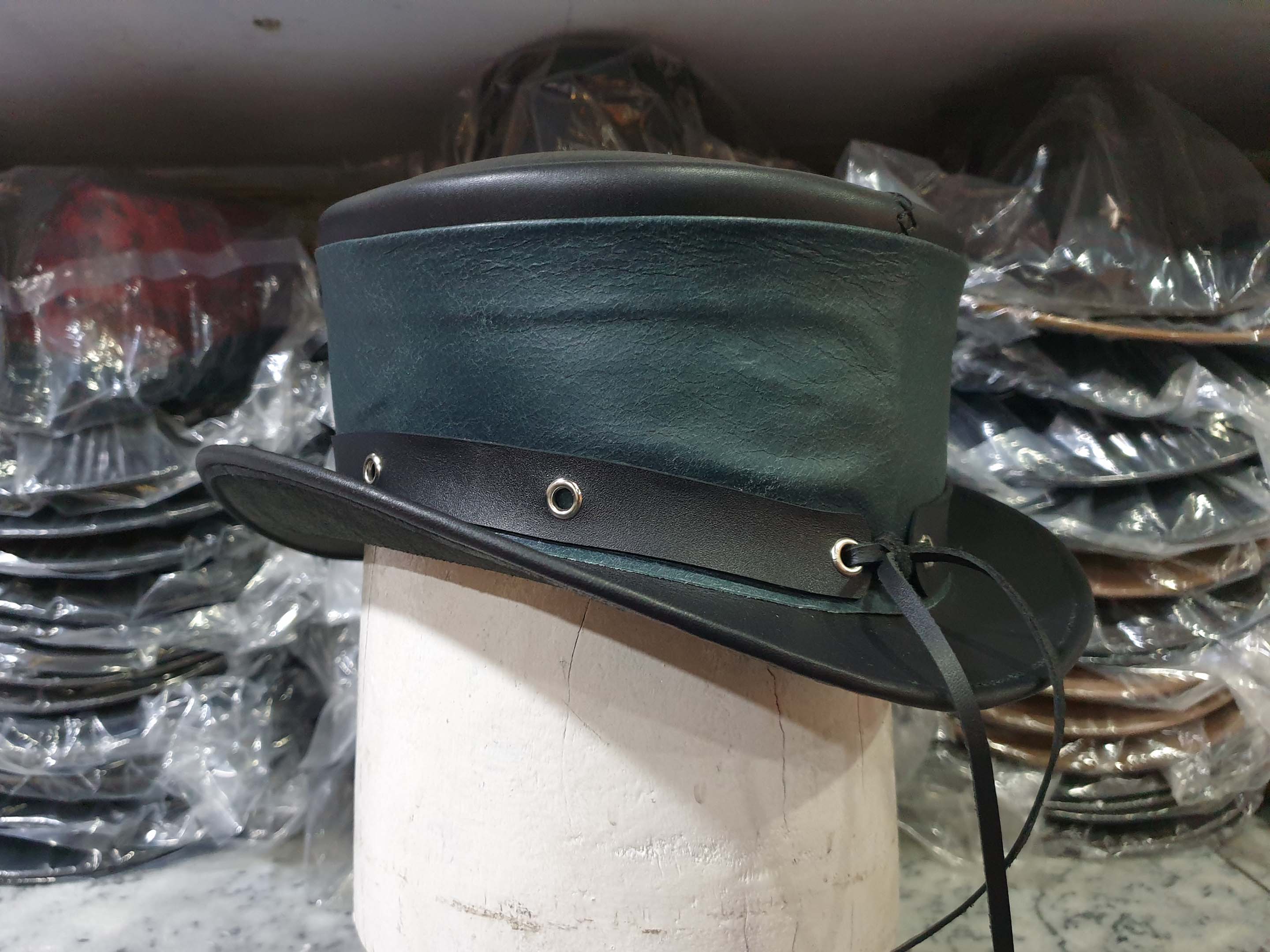 Steampunk Victorian Vested Leather Short Top Hat - Inspire Uplift
