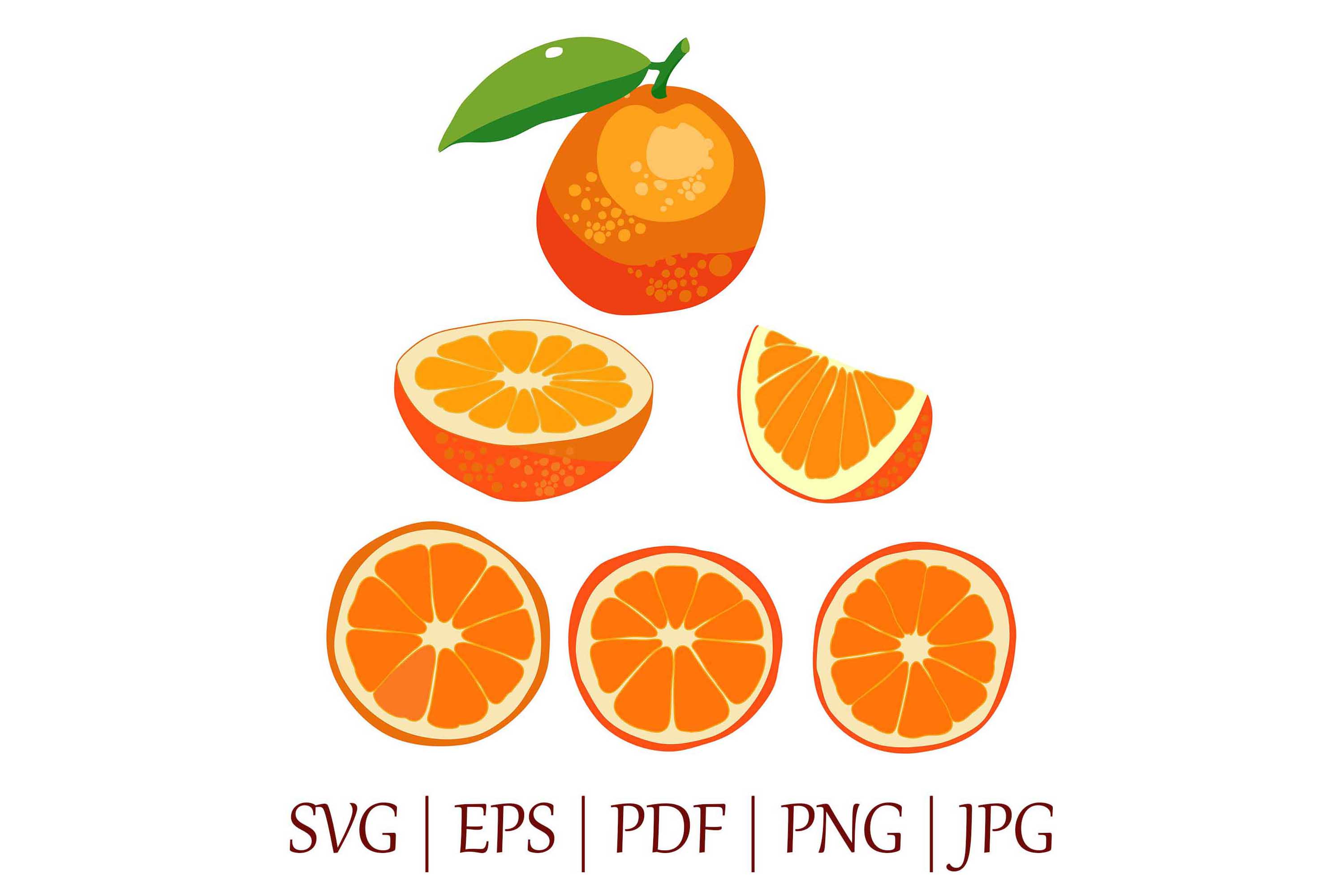 bright orange fruit vector illustrations | Inspire Uplift