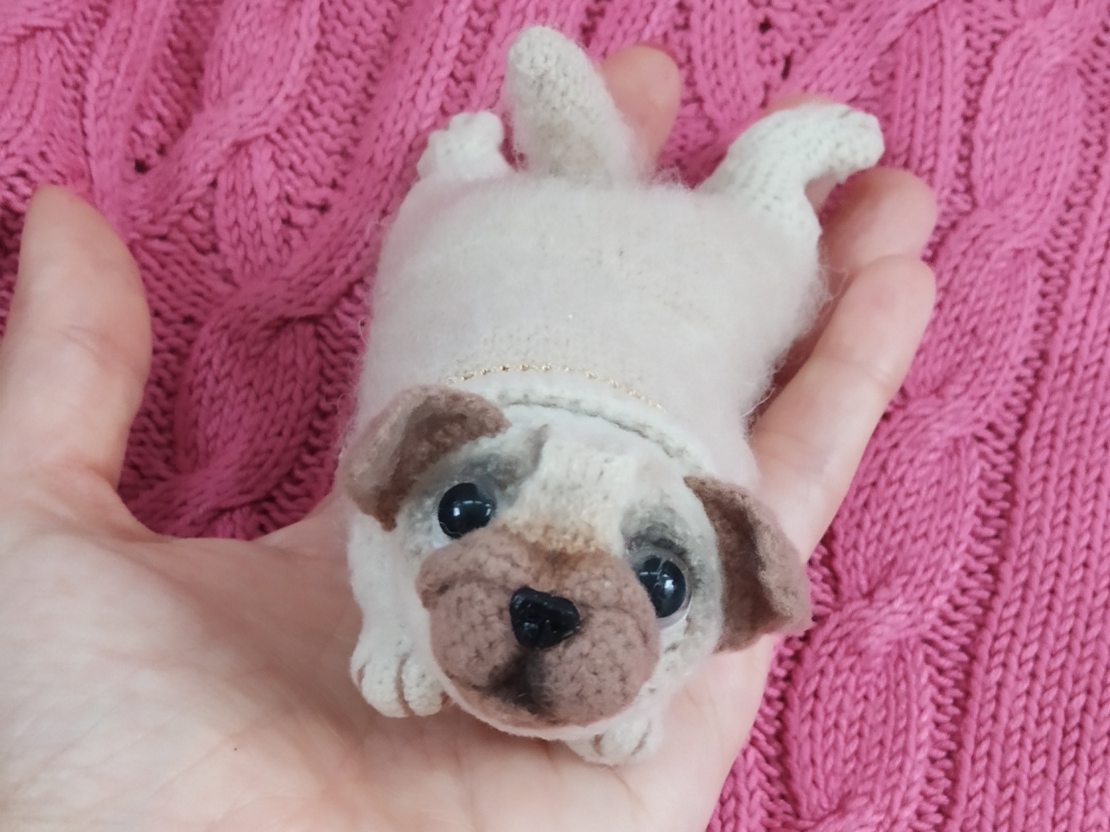 Miniature pug puppy realistic toy for doll house | Inspire Uplift