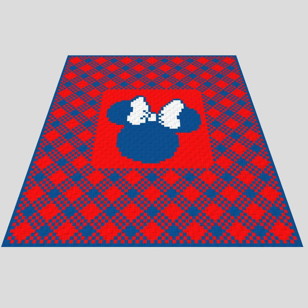 Crochet C2C Buffalo plaid Minnie Mouse blanket pattern PDF I - Inspire ...