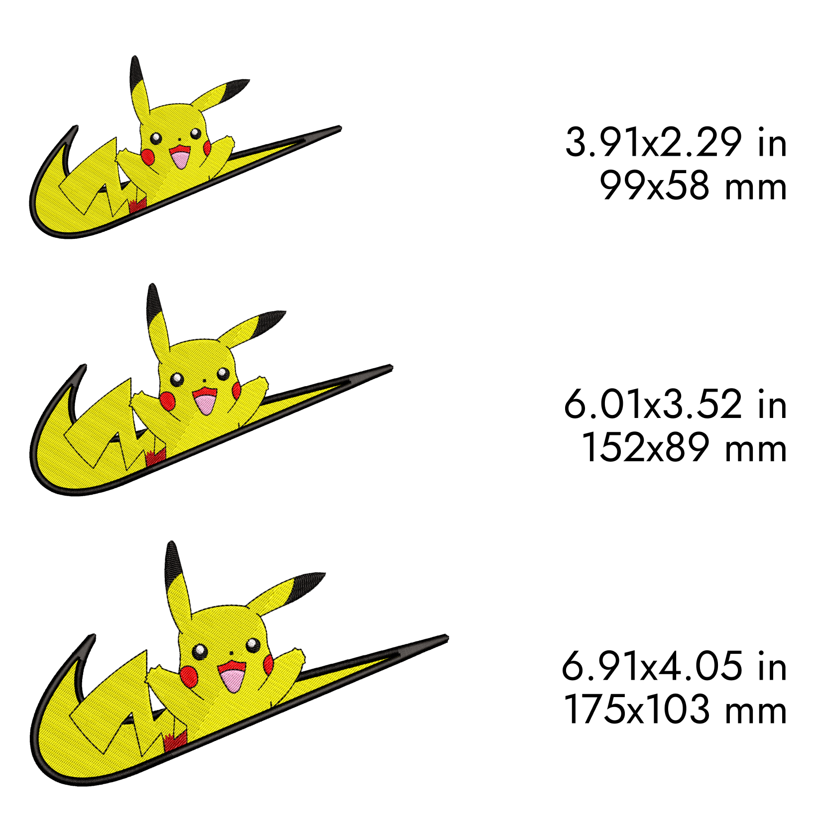 Nike Pikachu Embroidery Design, swoosh logo Pokemon anime de - Inspire ...