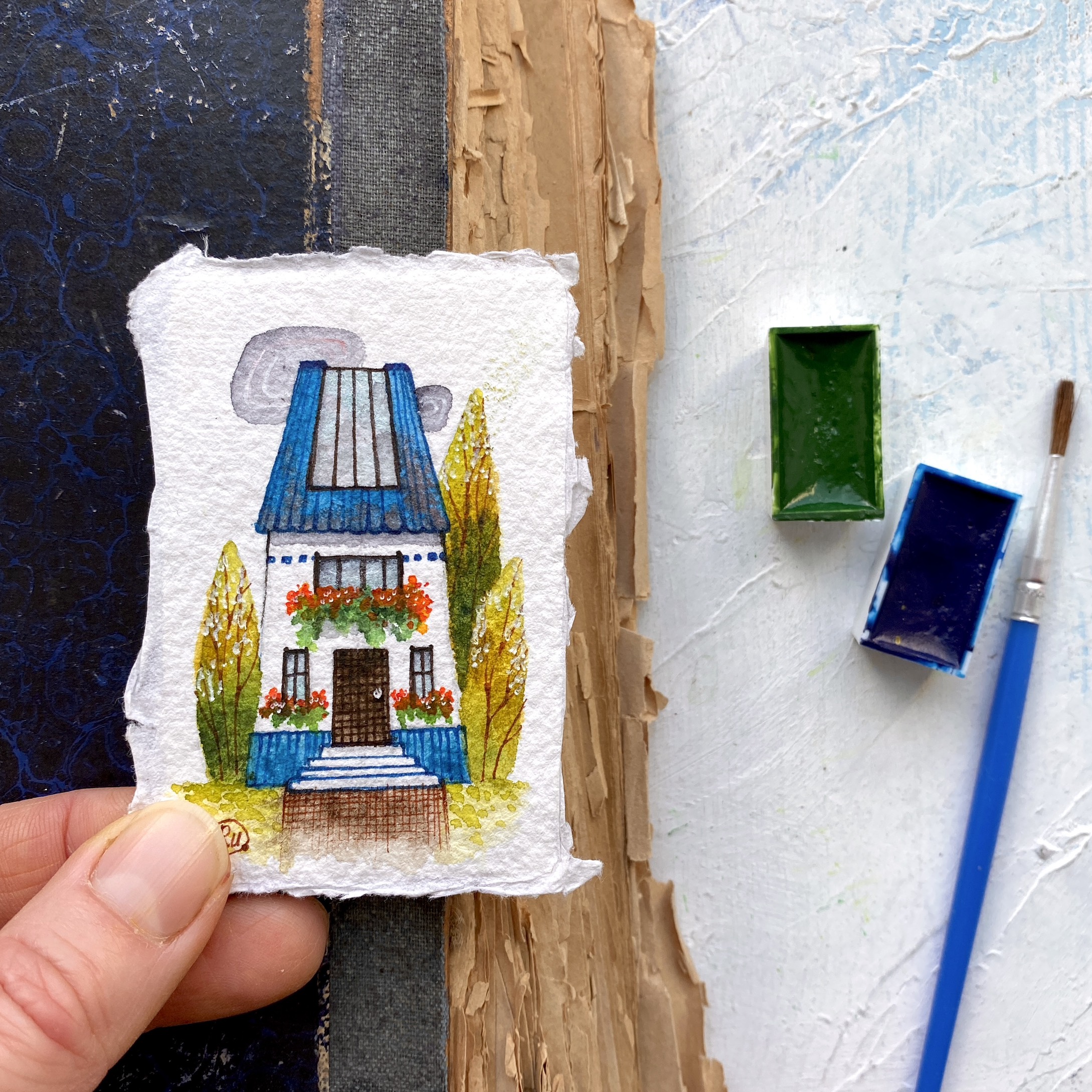 Fall painting Original artwork Miniature art Small wall art - Inspire ...