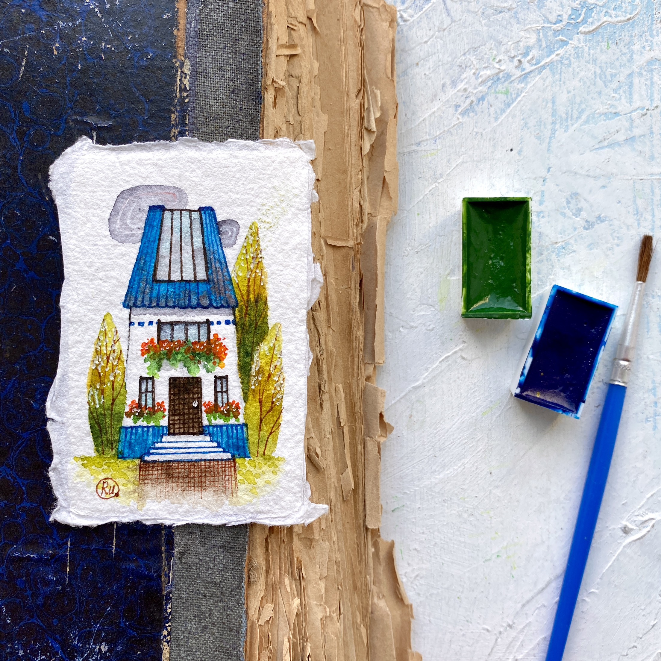 Fall painting Original artwork Miniature art Small wall art - Inspire ...