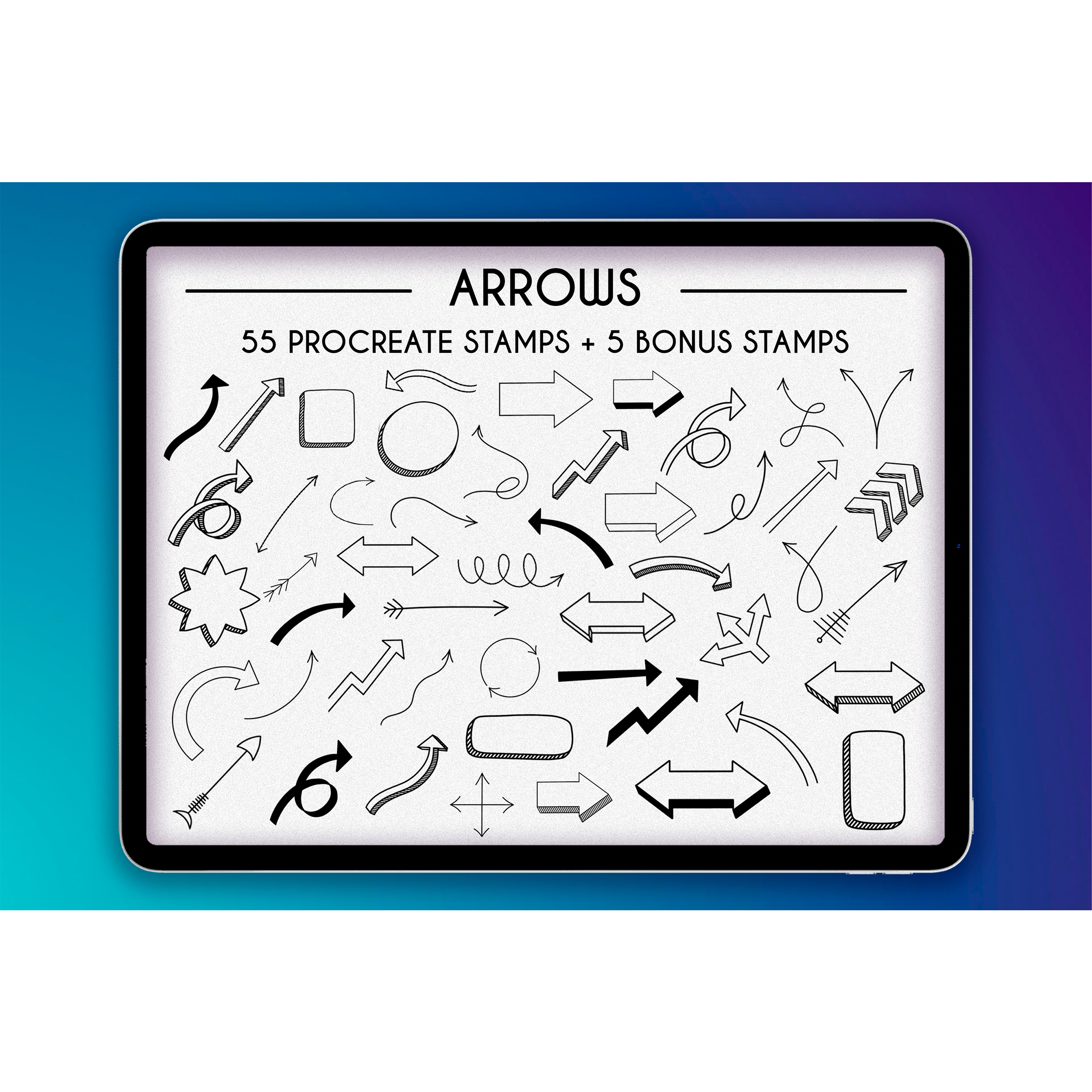 Procreate Arrow Stamps, Procreate Stamps, Procreate Brushes | Inspire ...