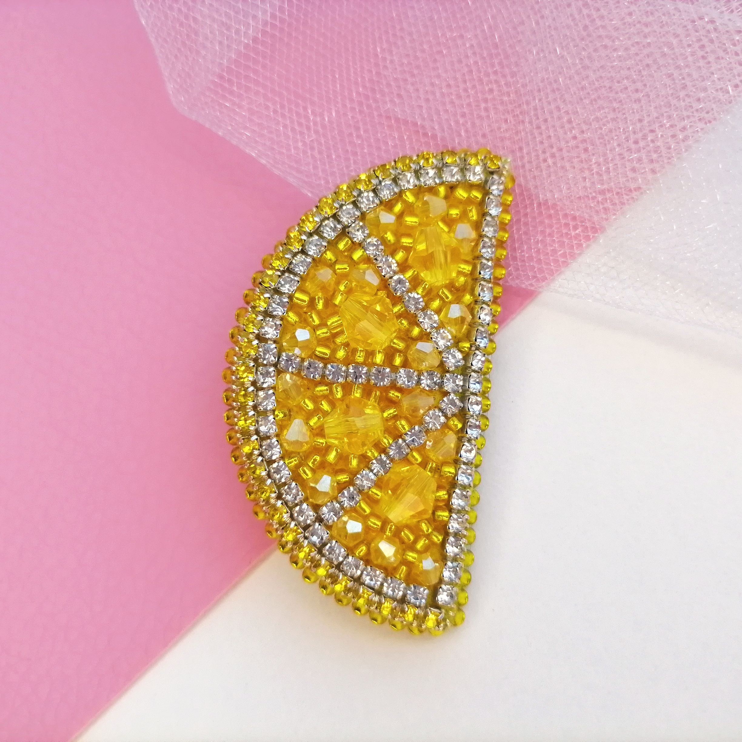 Lemon brooch, Beaded lemon, Lemon pin, Yellow brooch, Fruit - Inspire ...