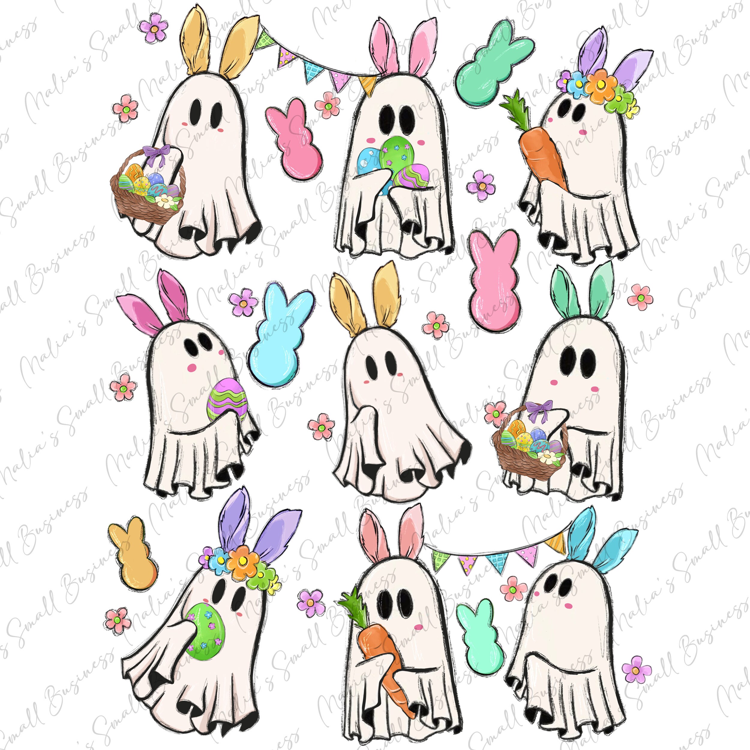 Bunny ghost png sublimation design download, Easter Day png | Inspire ...