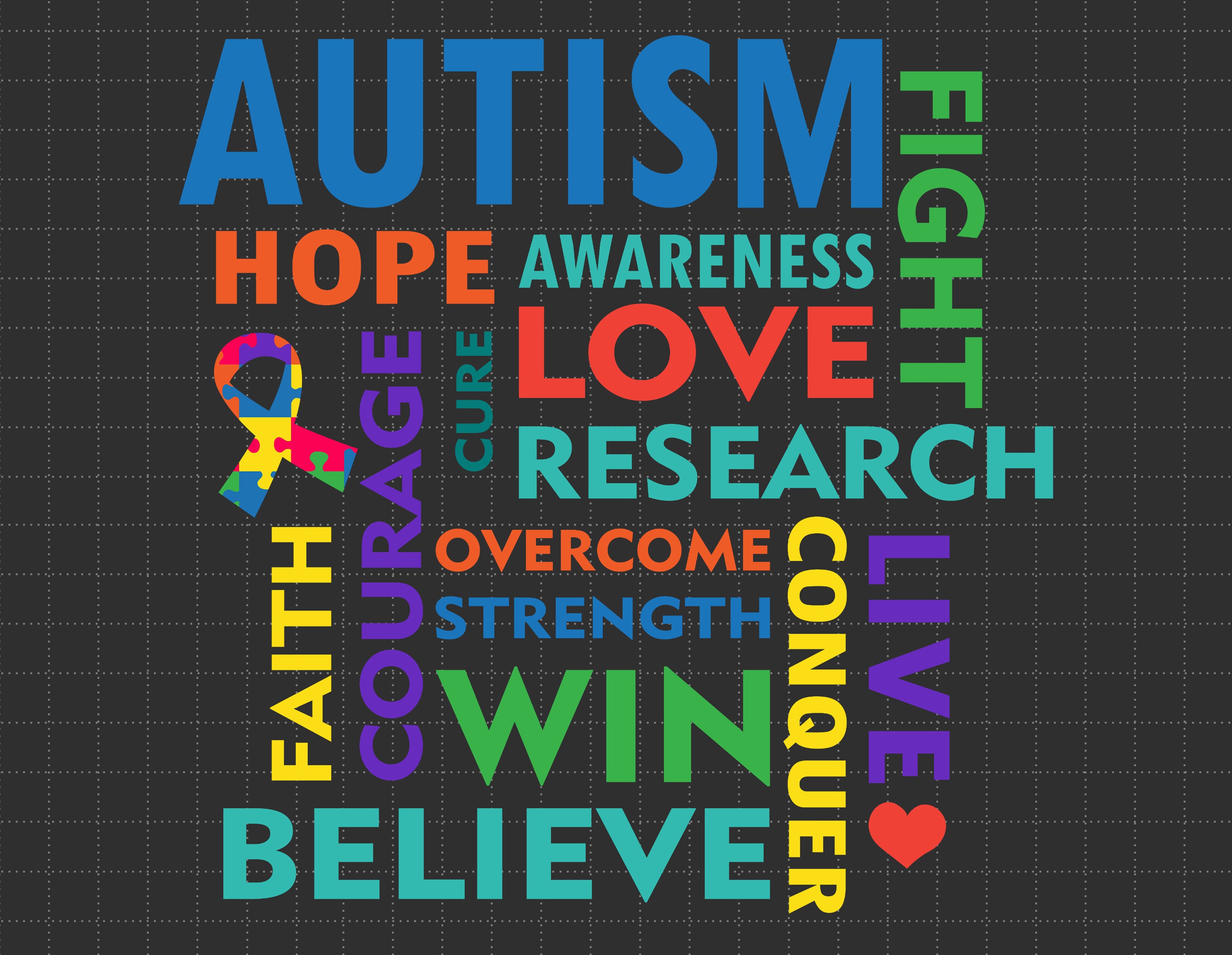 Autism Element Svg, Autism Support Svg - Inspire Uplift