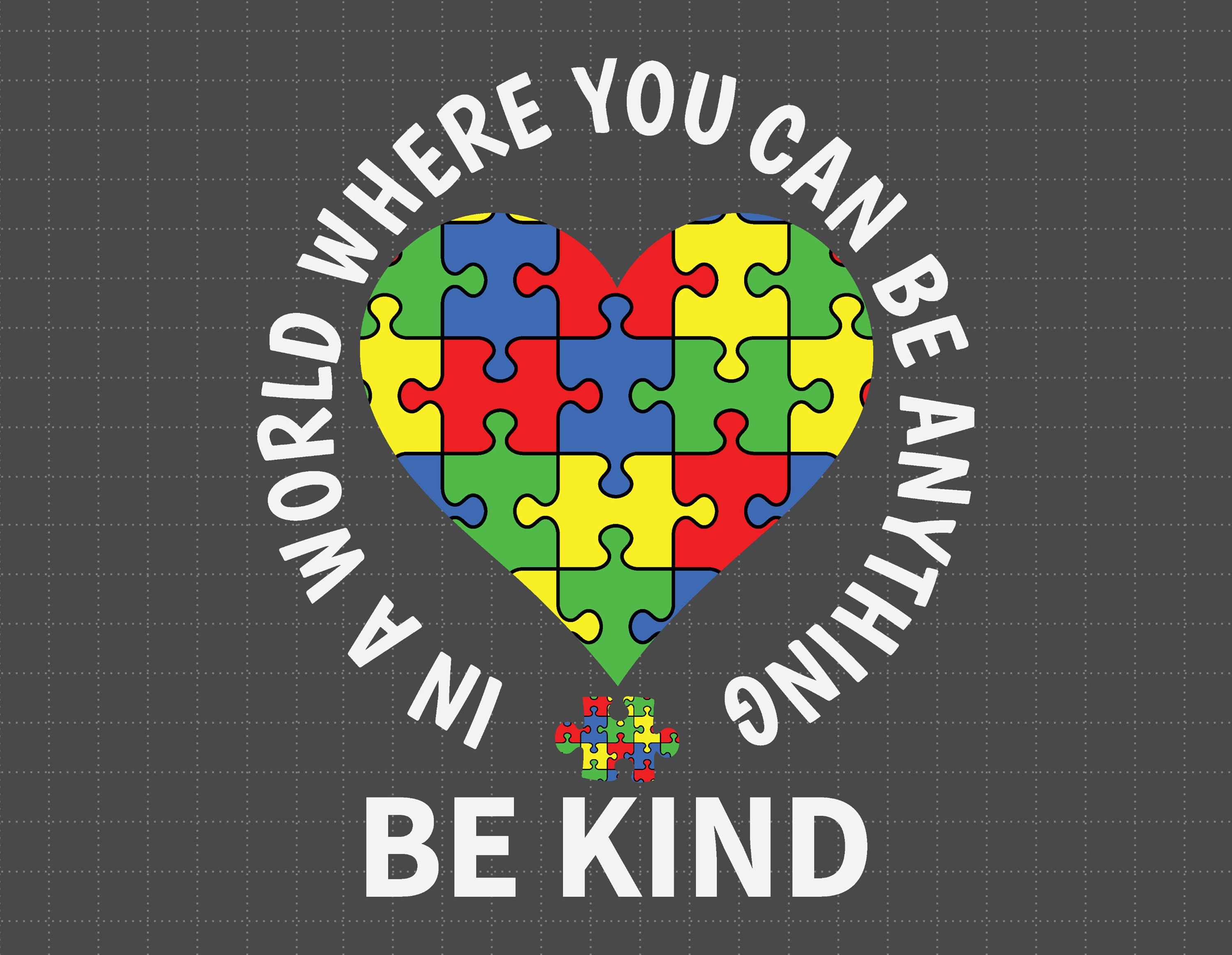 Be Kind Autism Heart Svg, Puzzle Piece Svg, 10 | Inspire Uplift