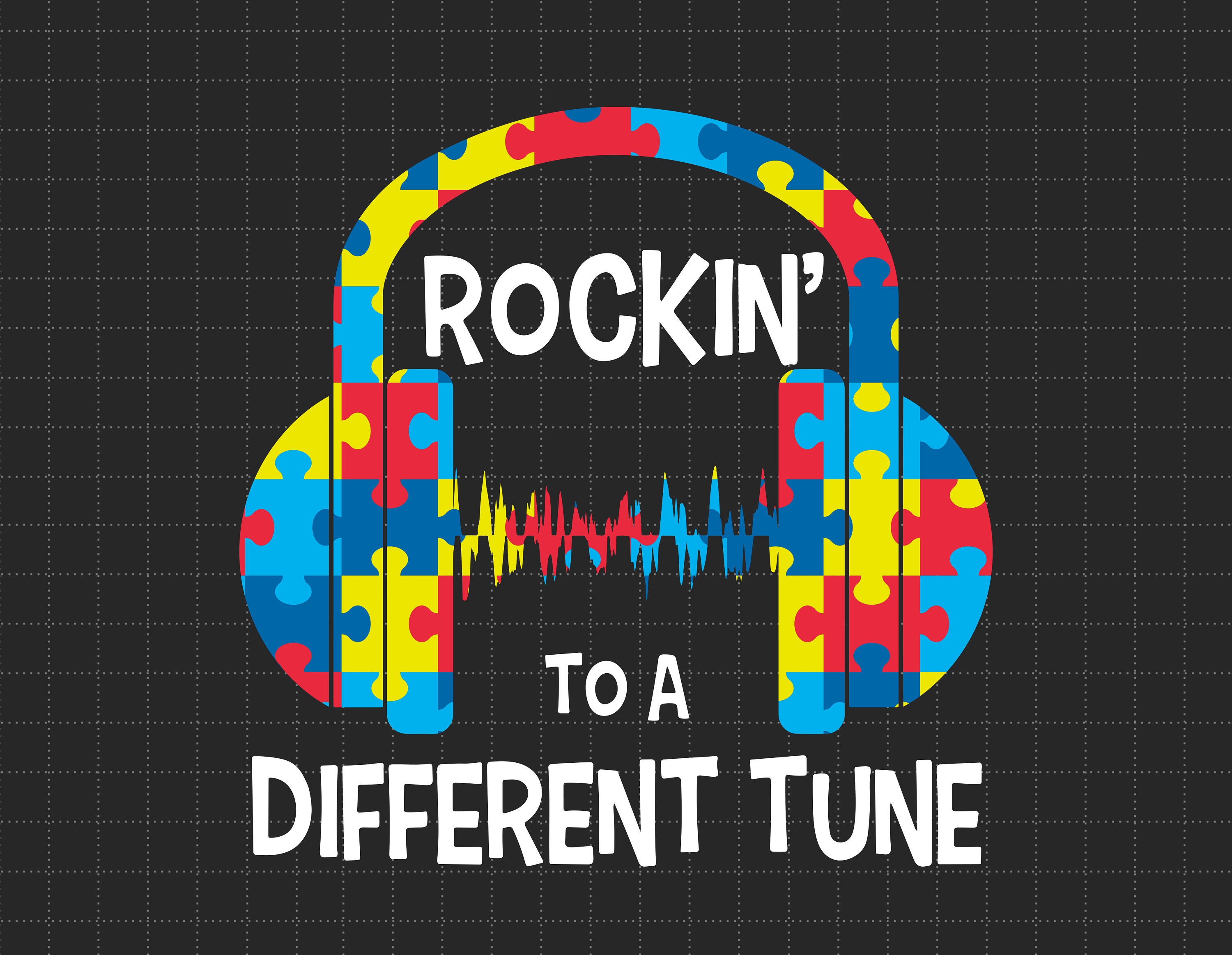 Rocking To A Different Tune For Gamer Boys Svg, Autism Heart | Inspire ...