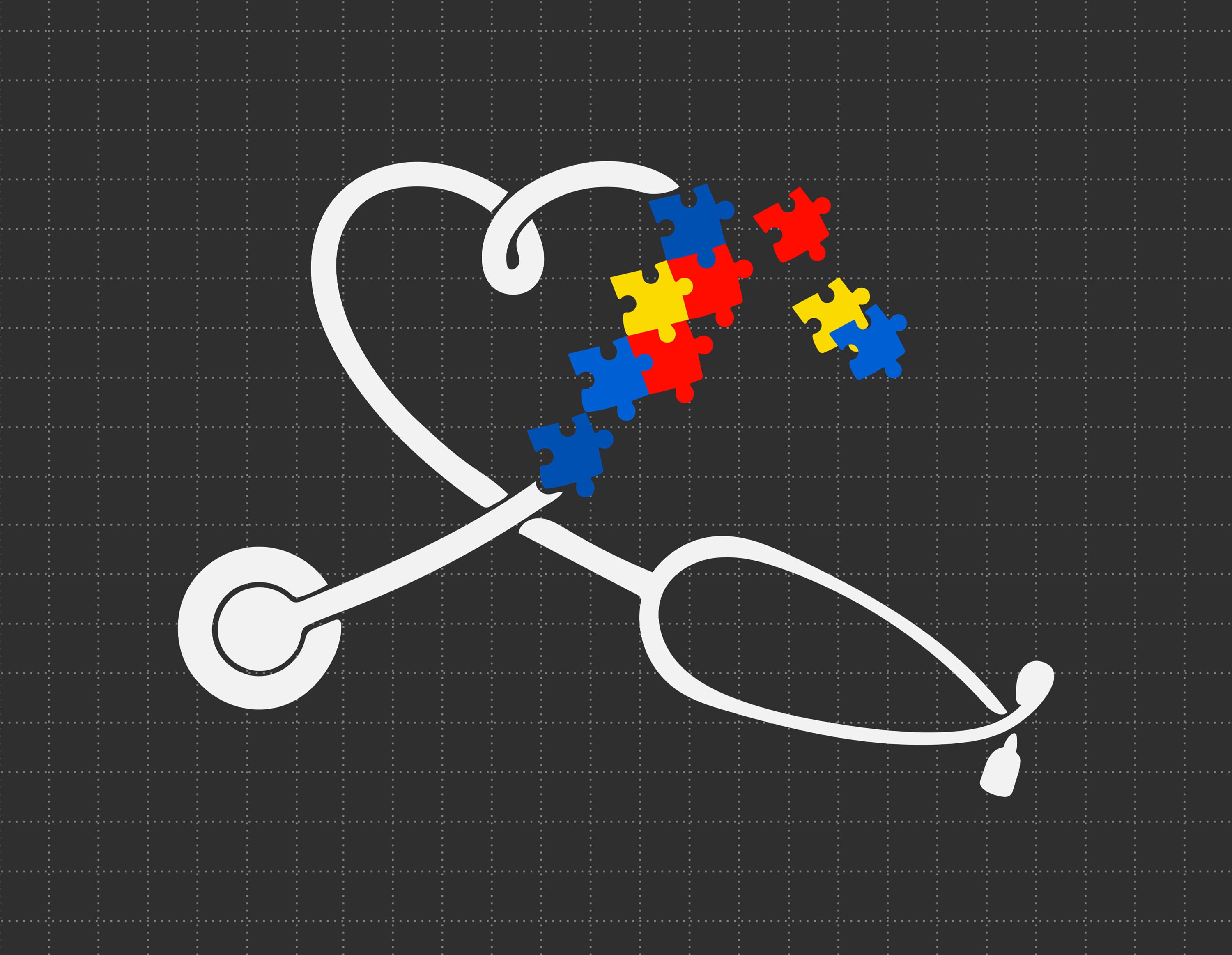 Stethoscope Autism Awareness Svg, Puzzle Piece Svg, 70 | Inspire Uplift