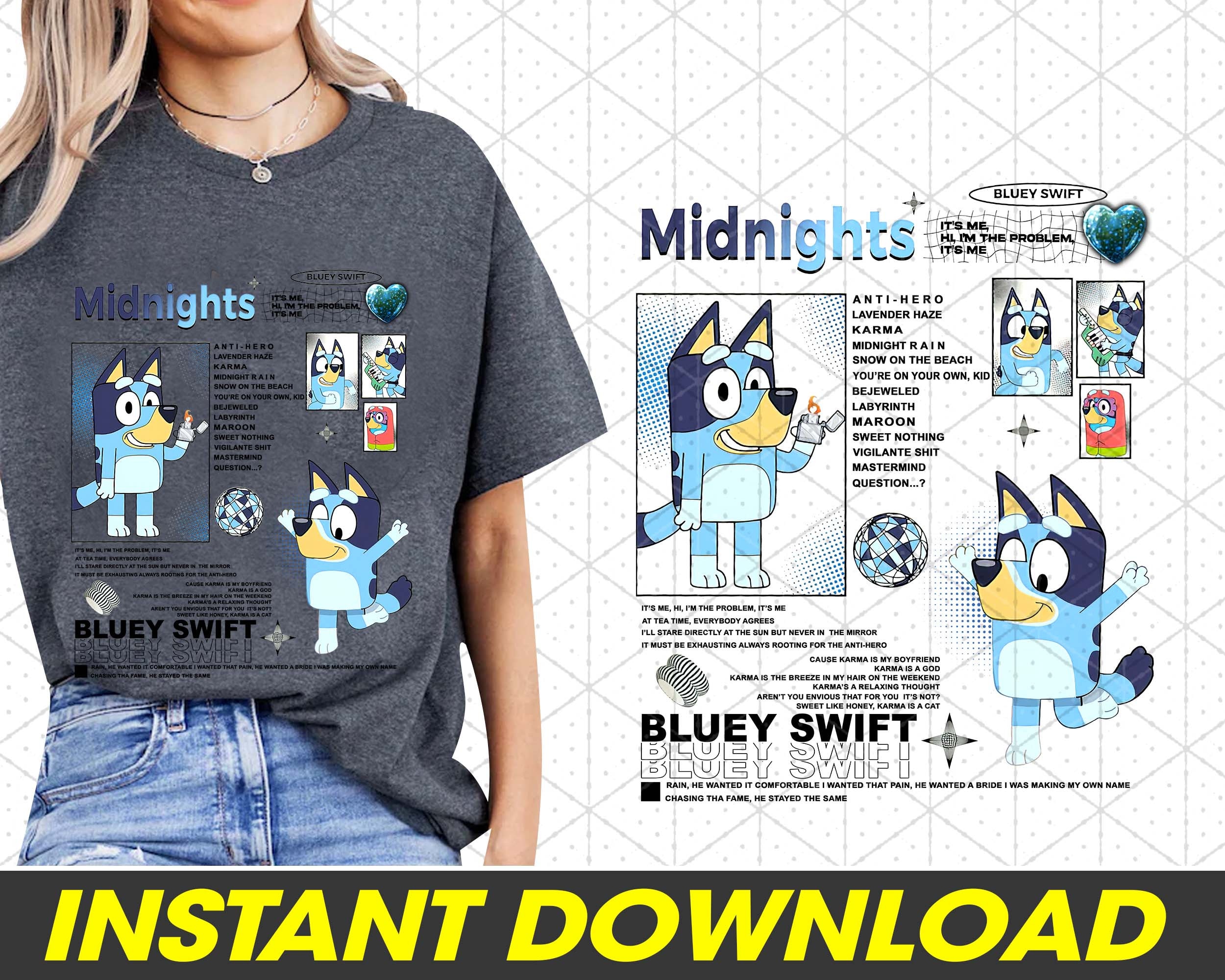 Bluey Midnights PNG, Taylor Midnights Png, Family Matching P | Inspire ...