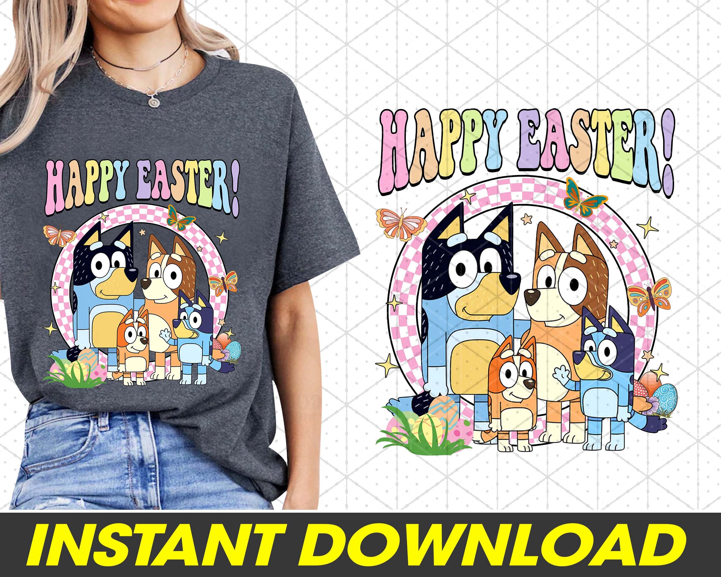 Happy Easter Bluey PNG, Mothers Day Bluey And Bingo Png, Blu | Inspire ...