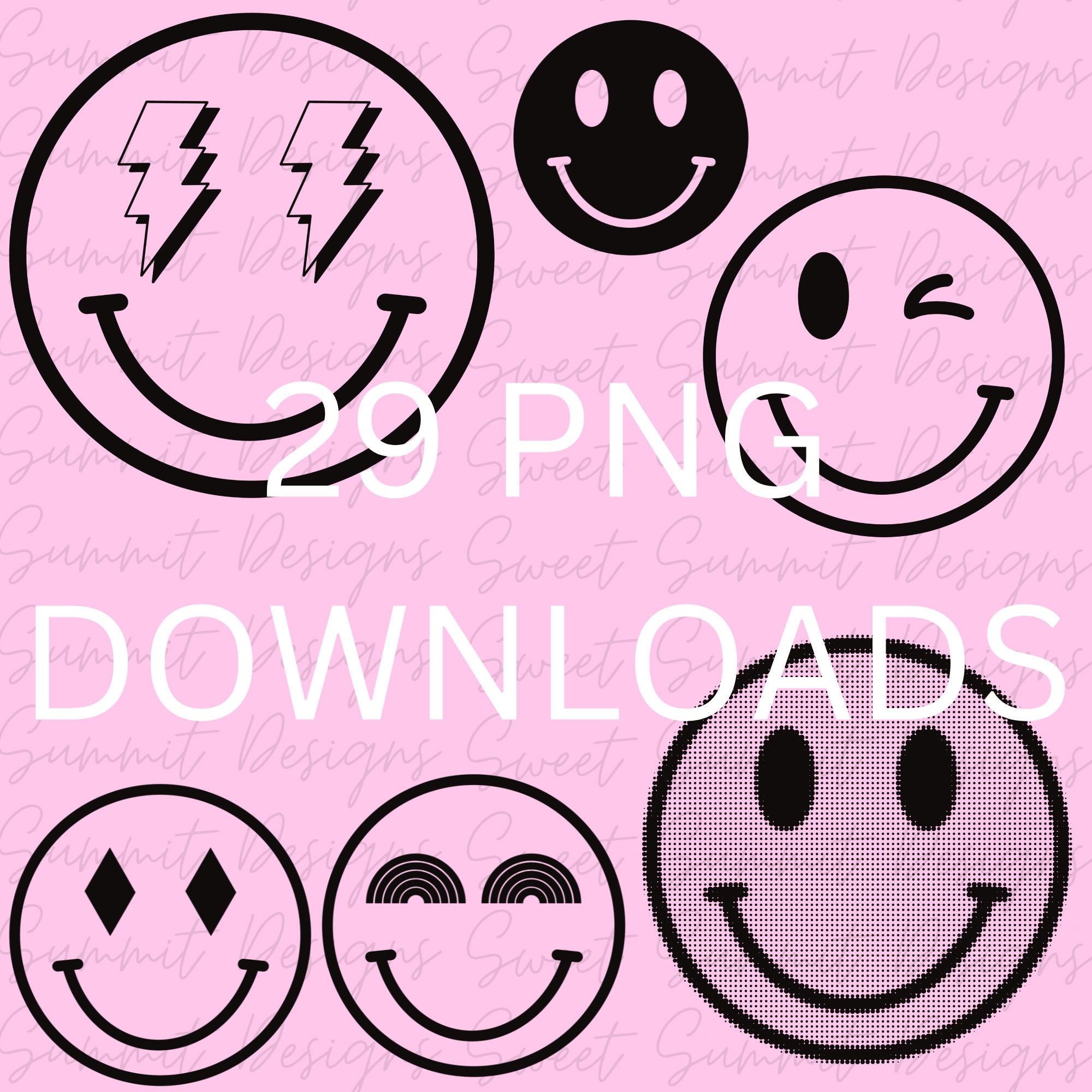 Smiley face PNG Download, Smiley face digital download bundl | Inspire ...