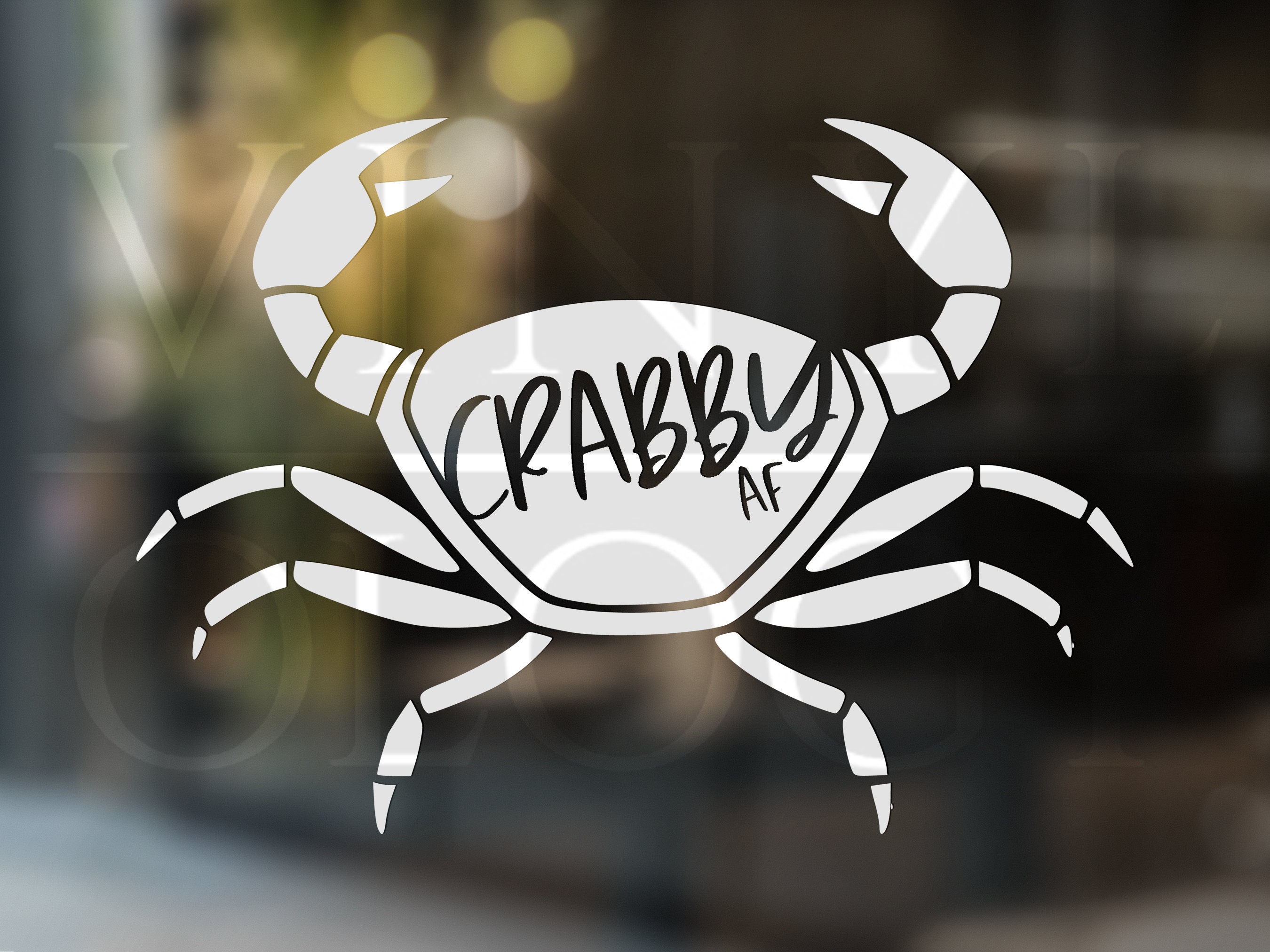 Crabby AF Sticker Crustaceancore Decal Funny Crab Sticker, | Inspire Uplift