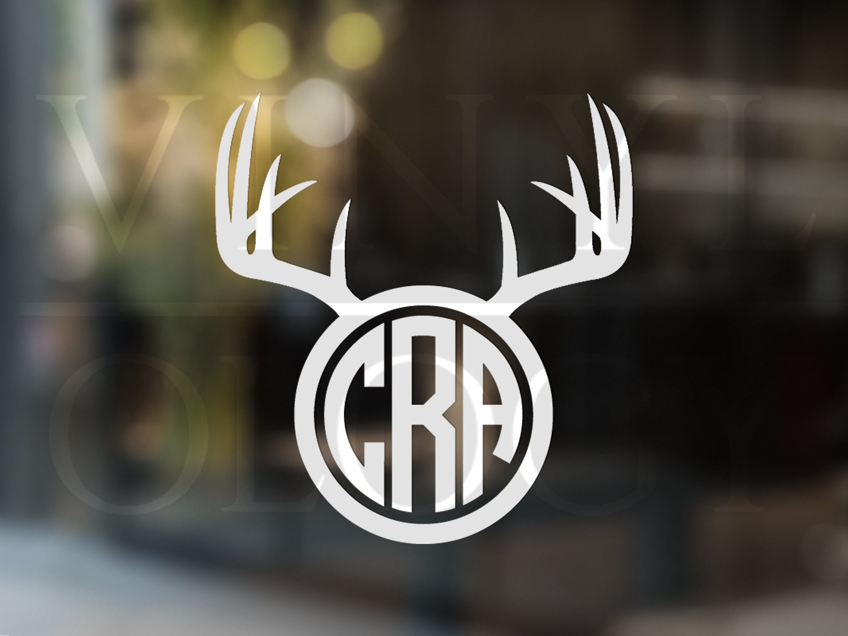 Deer Antler Monogram Decal Deer Vinyl Decal Antler Car Dec | Inspire Uplift