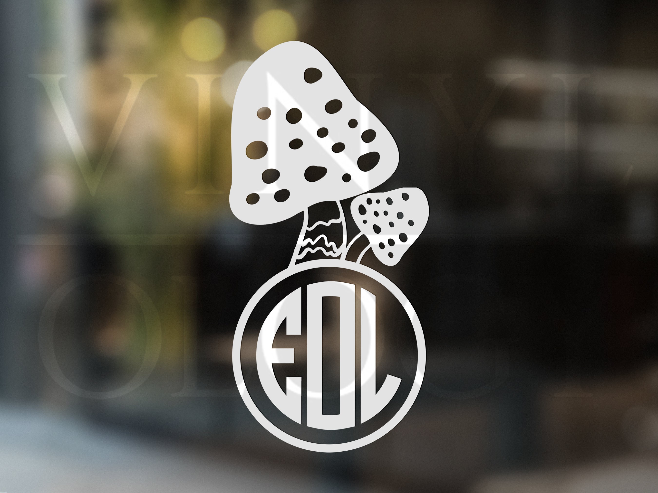 Mushroom Monogram Decal Mushroom Stickers Mushroom Bumper | Inspire Uplift