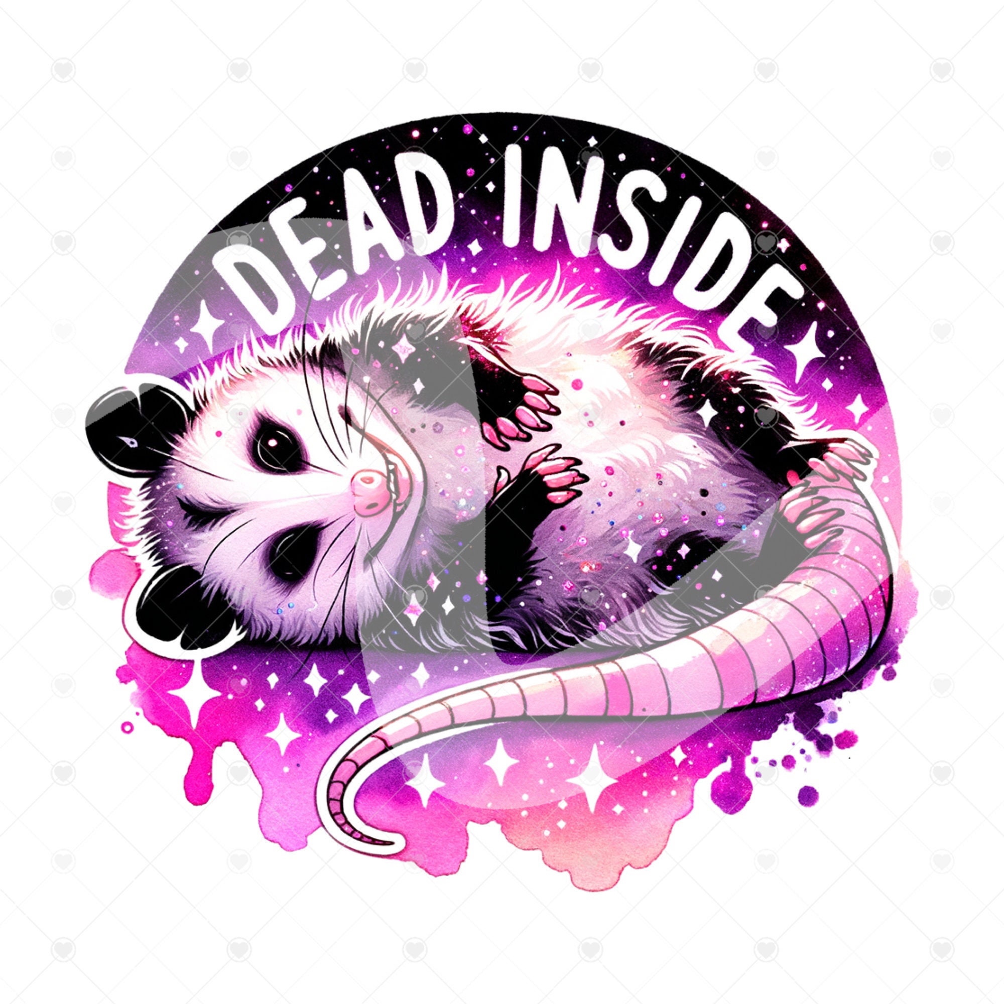 Opossum Dead Inside PNG Funny Opossum Clipart Stay Trashy | Inspire Uplift