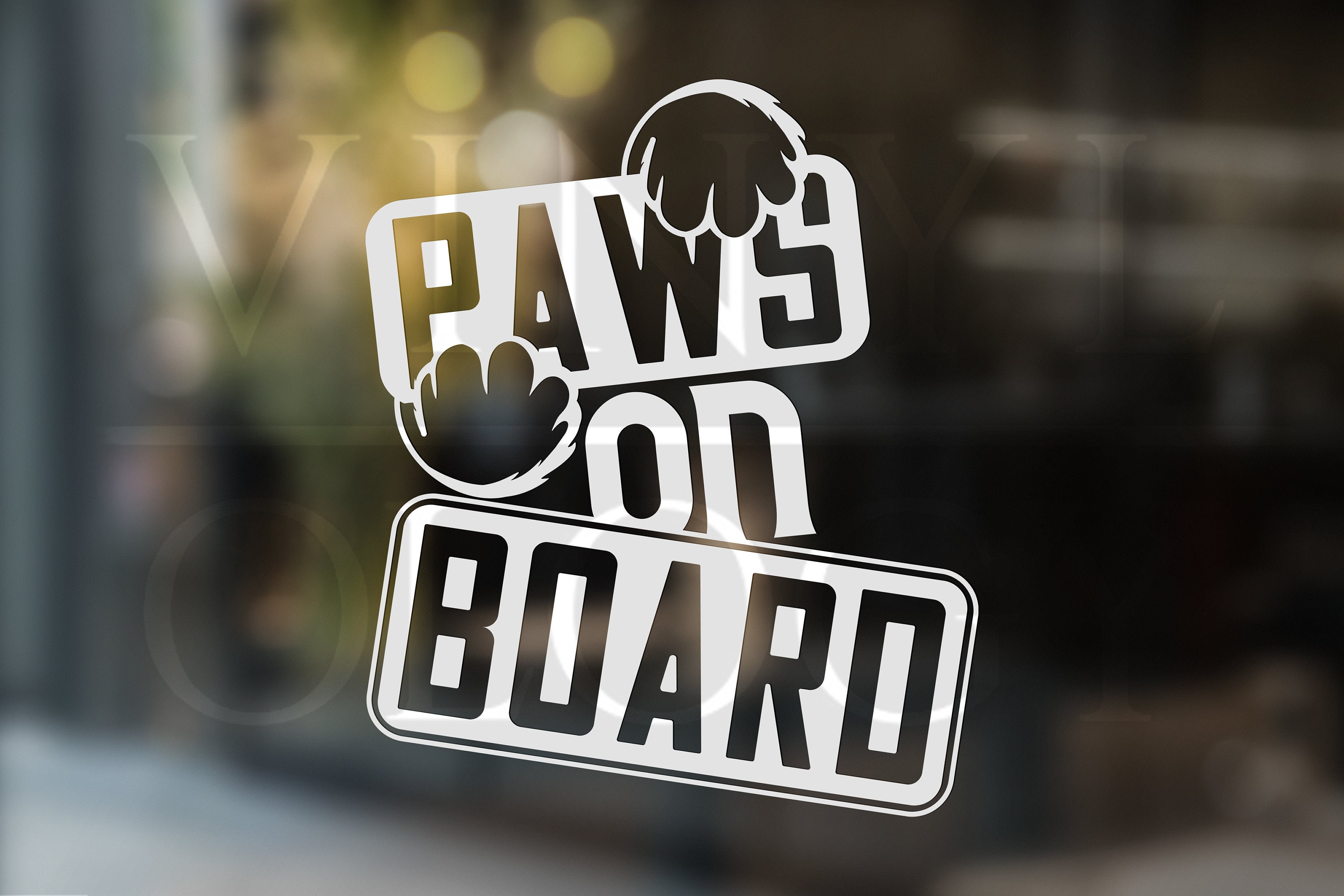 Paws on Board Vinyl Car Decal Dog on Board Bumper Sticker | Inspire Uplift