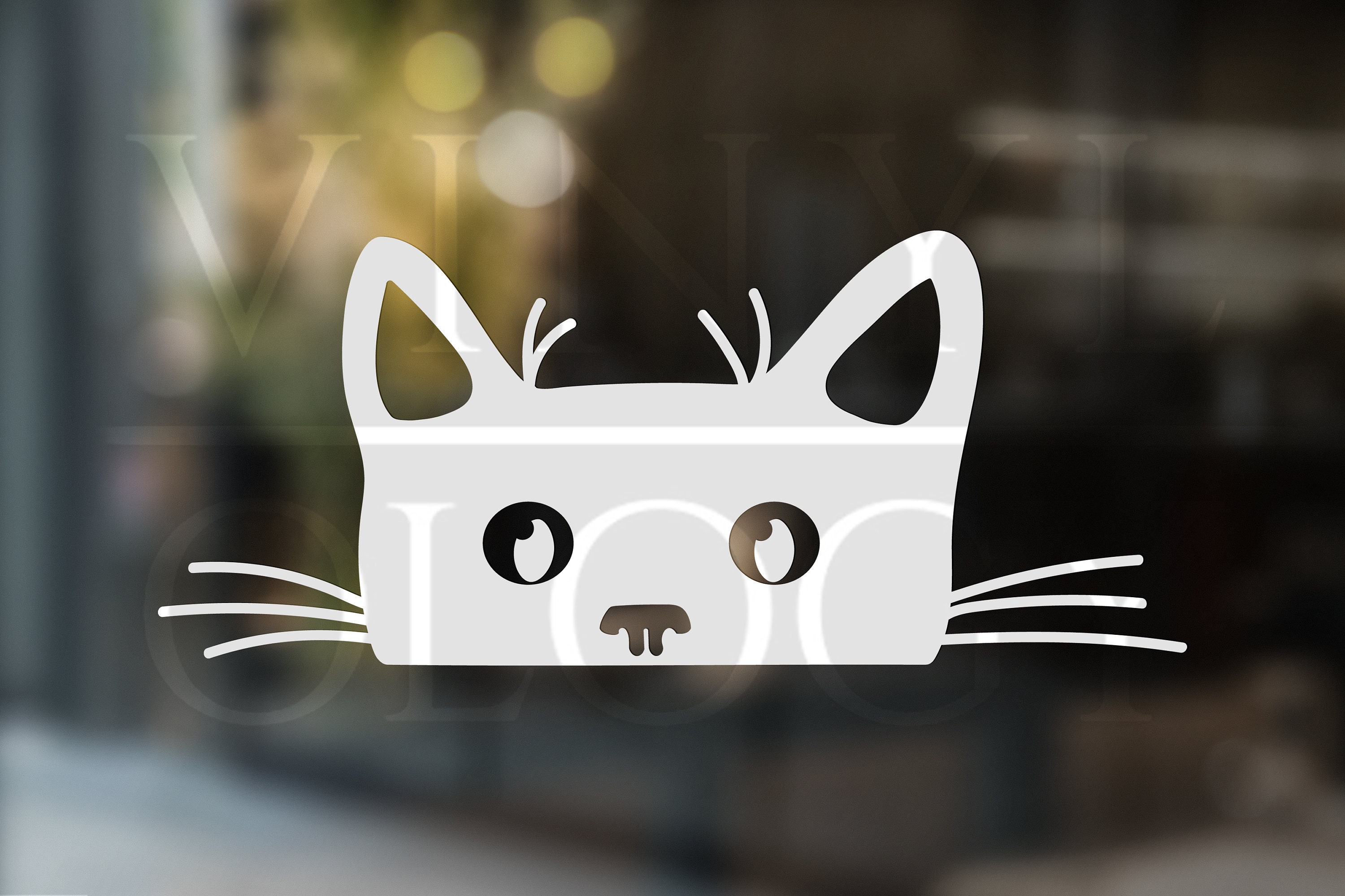 Peeking Cat Vinyl Decal Cat Car Decal Cat Bumper Sticker | Inspire Uplift