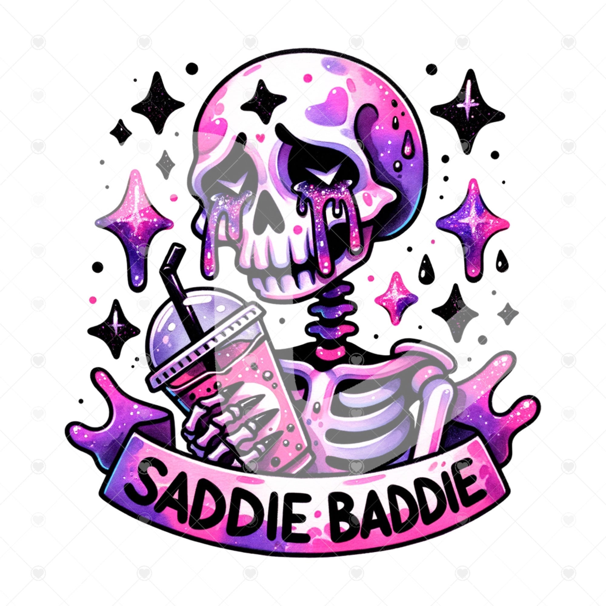 Saddie Baddie Skeleton PNG Snarky Skeleton Clipart Mental | Inspire Uplift