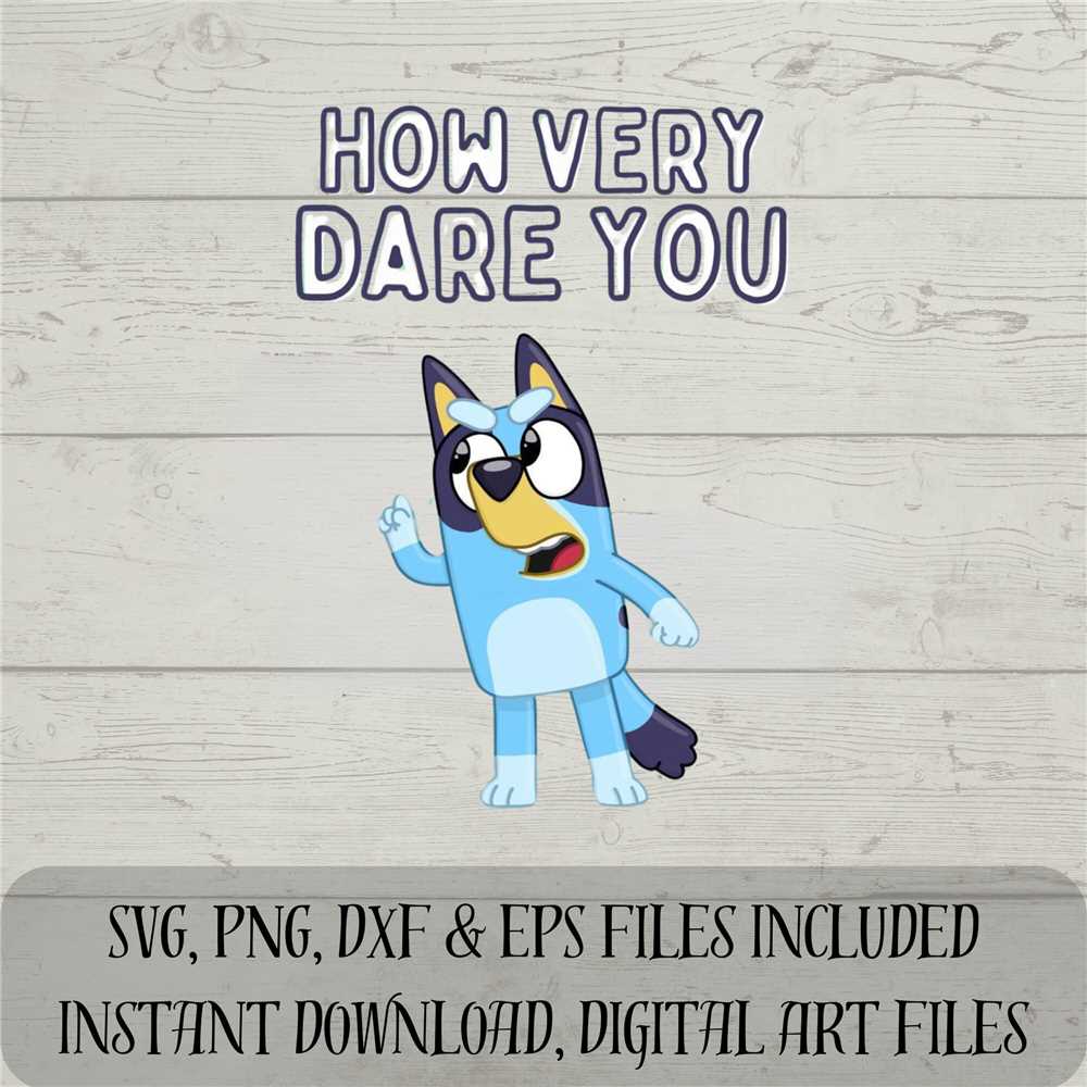 Bluey Inspired SVG How Very Dare You SVG Adorable Bluey | Inspire Uplift