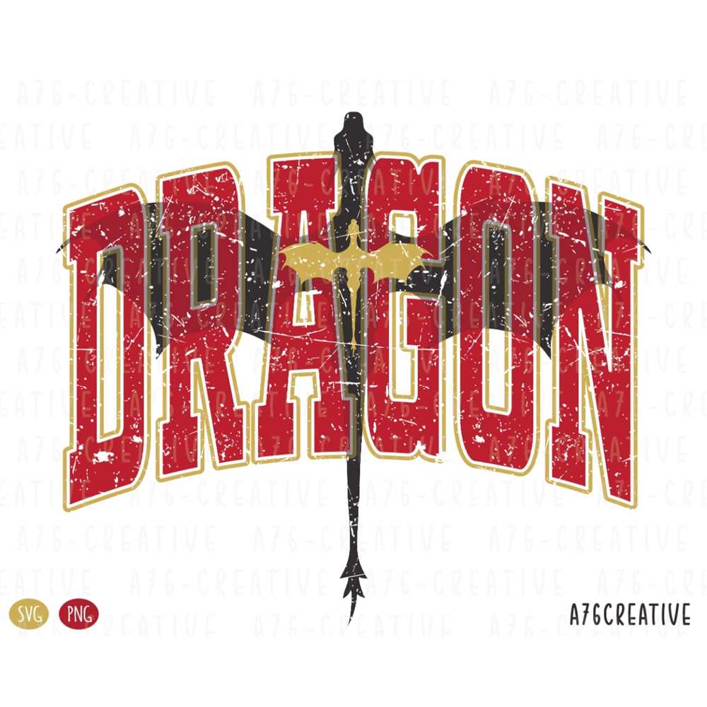 Retro Dragon Svg Png, Dragon Year, Vintage Dragon Sublimatio | Inspire ...