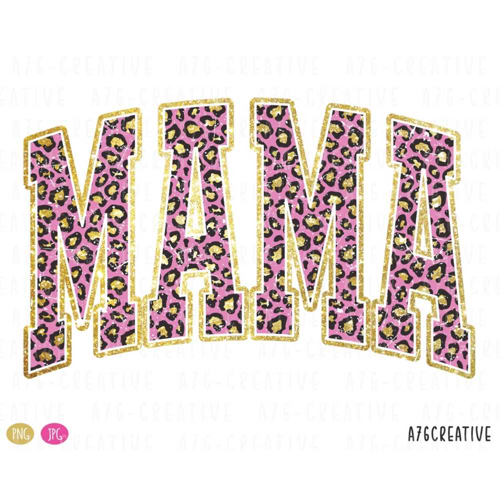 Retro Glitter Pink Mama Leopard Print Png, Glitter Pink Mama | Inspire ...